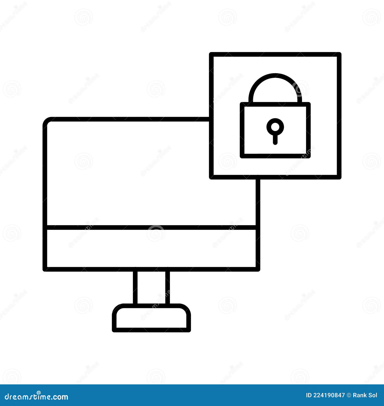 Computer Lock Icon Which Can Easily Modify or Edit Stock Vector ...