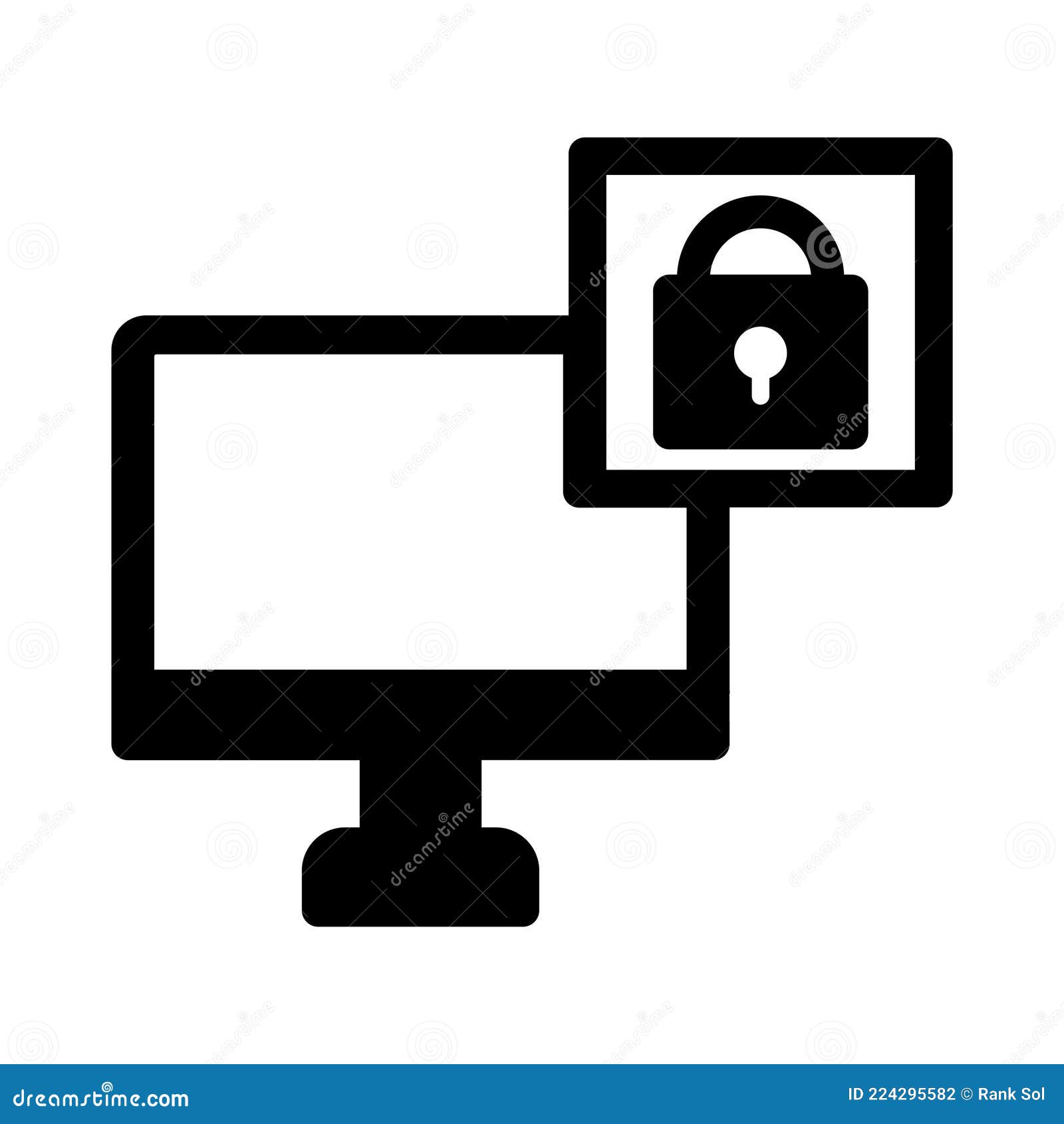 Computer Lock Icon Which Can Easily Modify or Edit Stock Vector ...