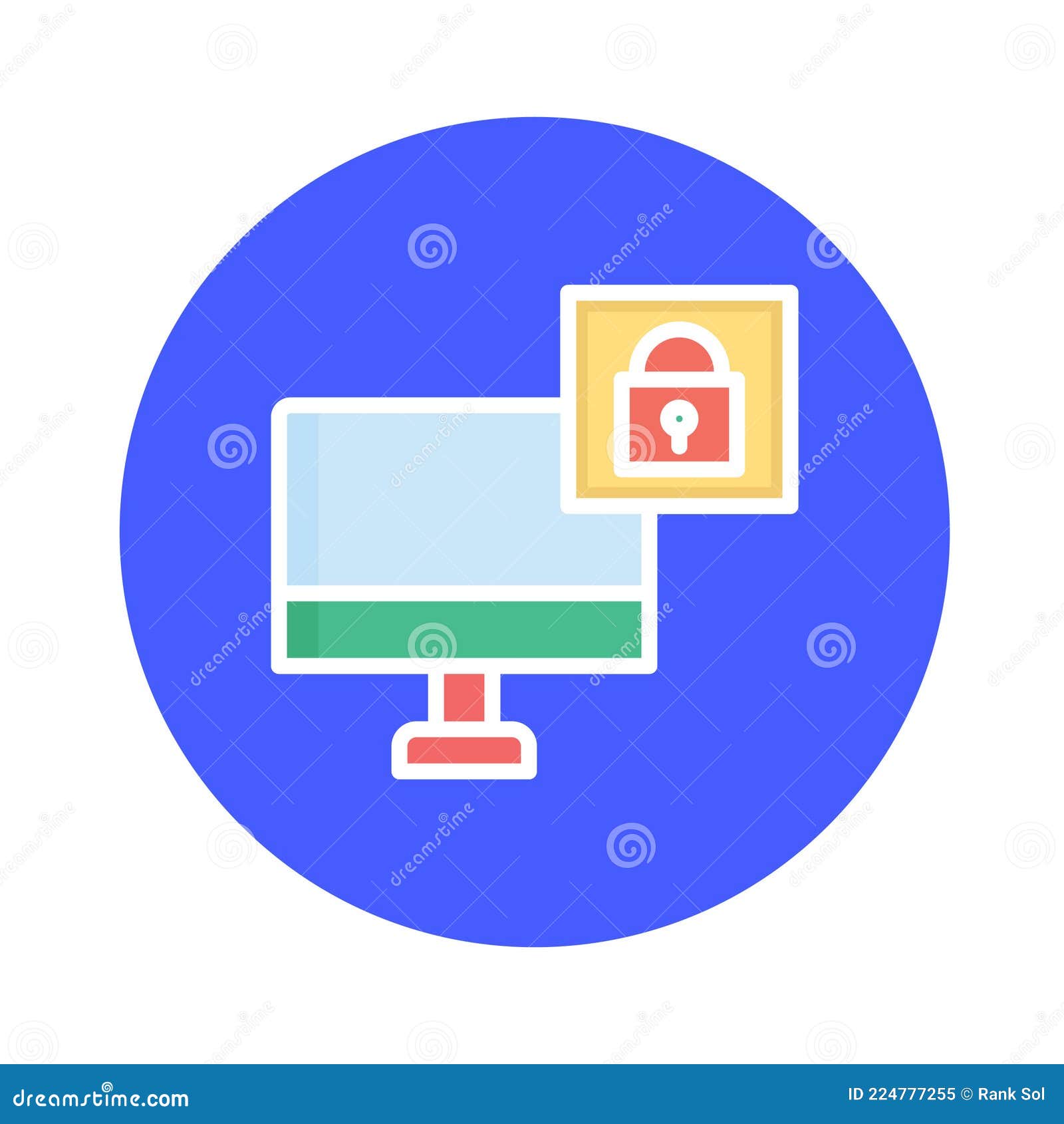Computer Lock Icon Which Can Easily Modify or Edit Stock Vector ...