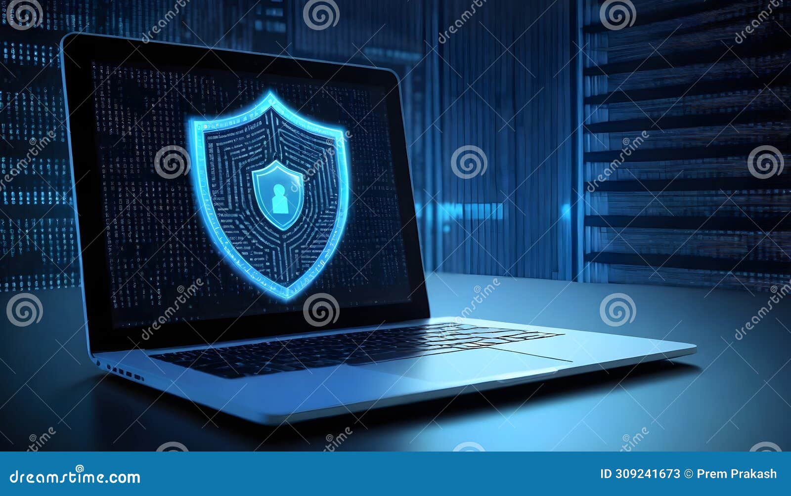 Cyber Security Mastery in a Lock and Shield Stock Illustration ...