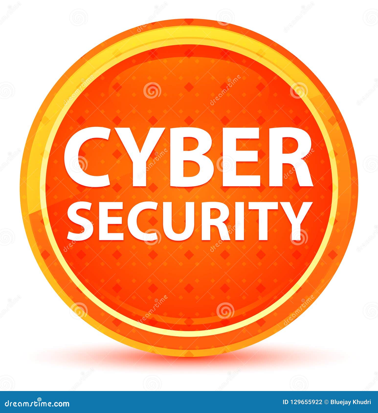 Cyber Security Natural Orange Round Button Stock Illustration ...
