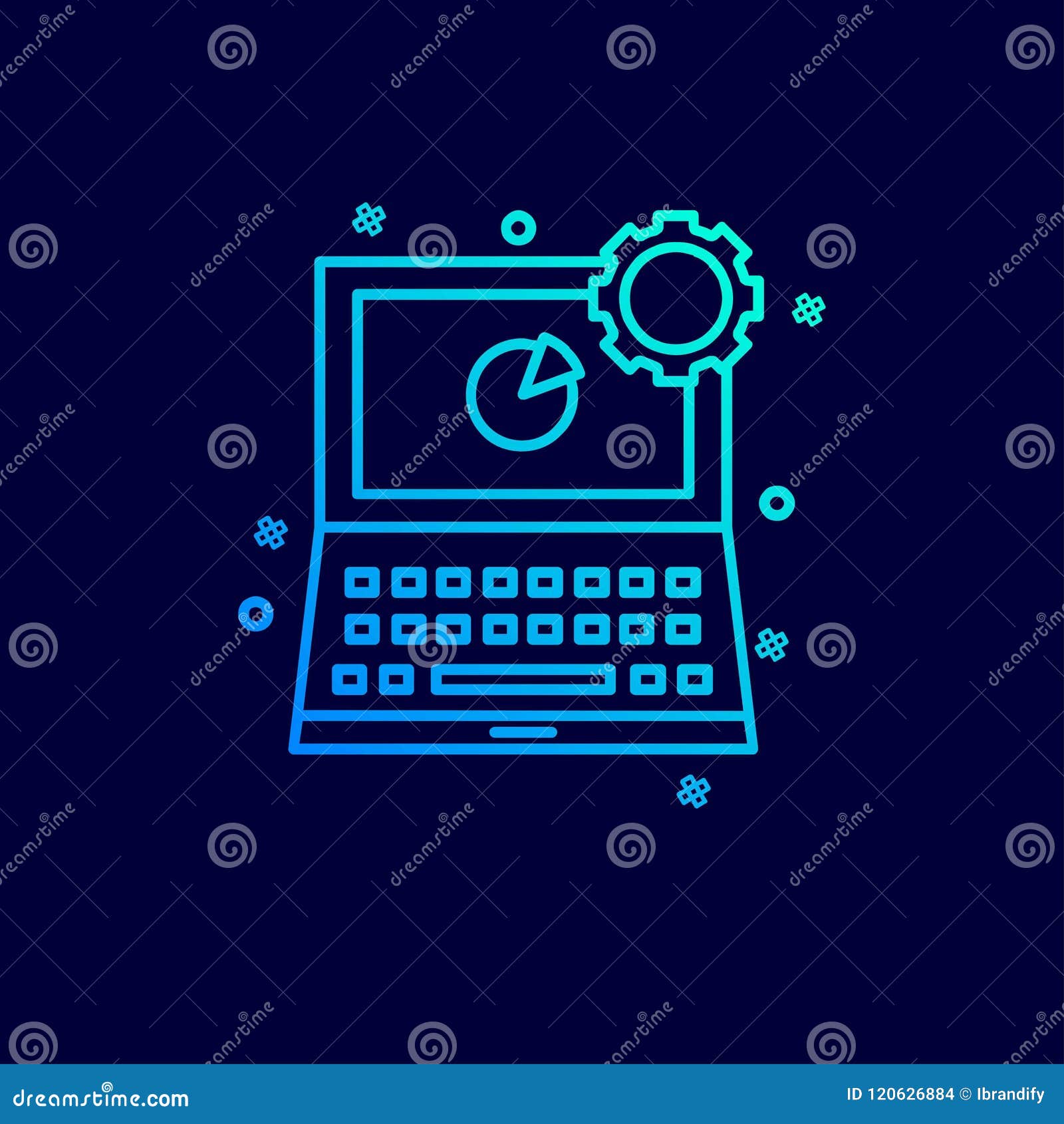 Cyber Security Neon Icon with Blue Background Stock Vector ...