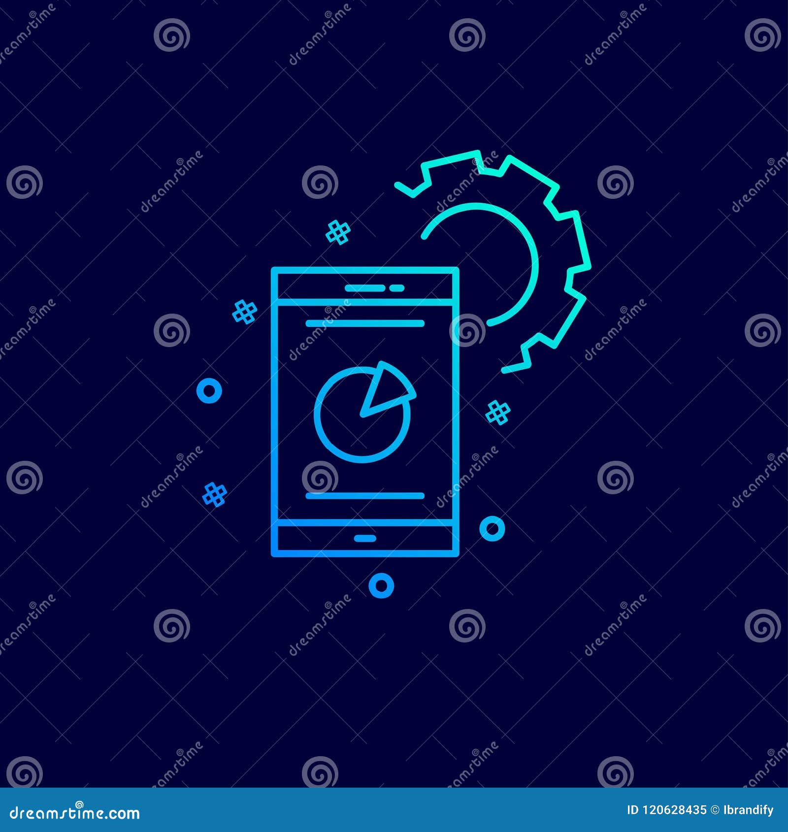 Cyber Security Neon Icon with Blue Background Stock Vector ...