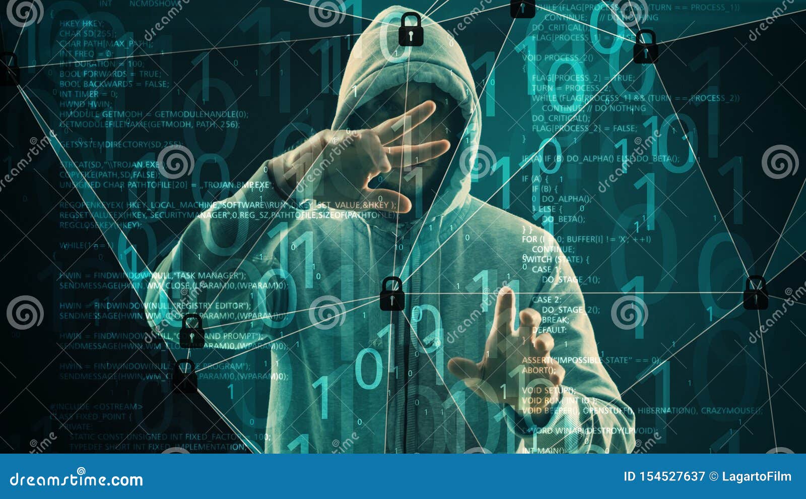 Cyber Security Network and Connection Technology Stock Image - Image of ...