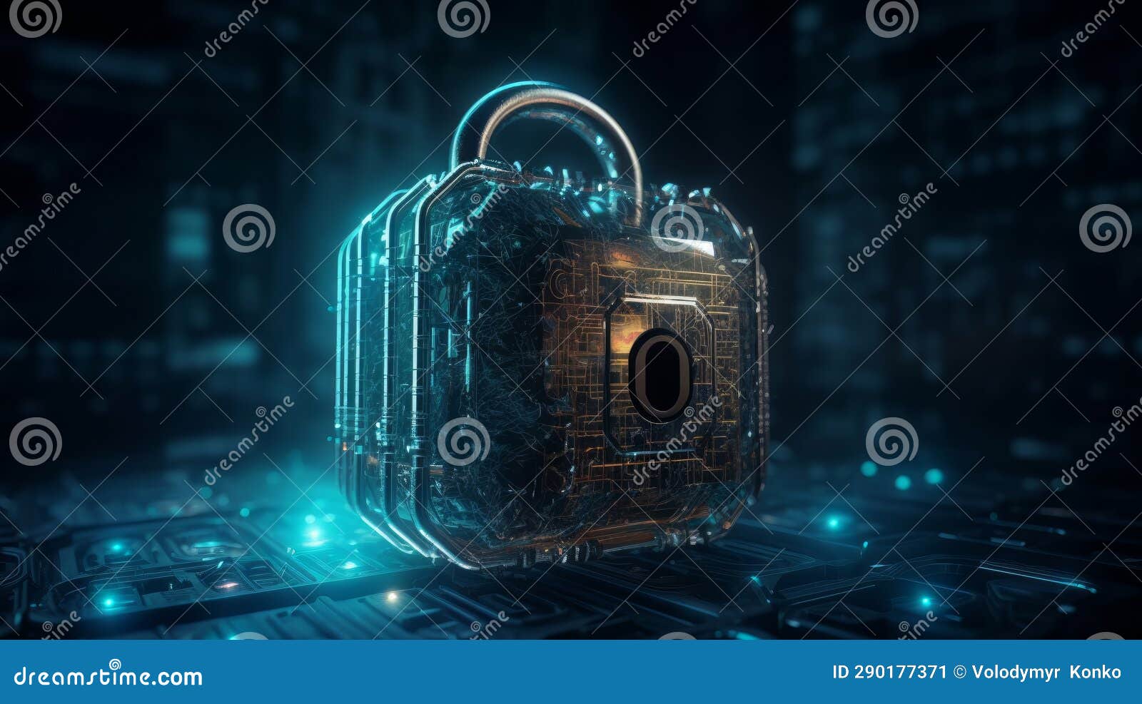 Cyber Security of Network and Data, Padlock Symbol - Firewall, Protection Against Hackers ...