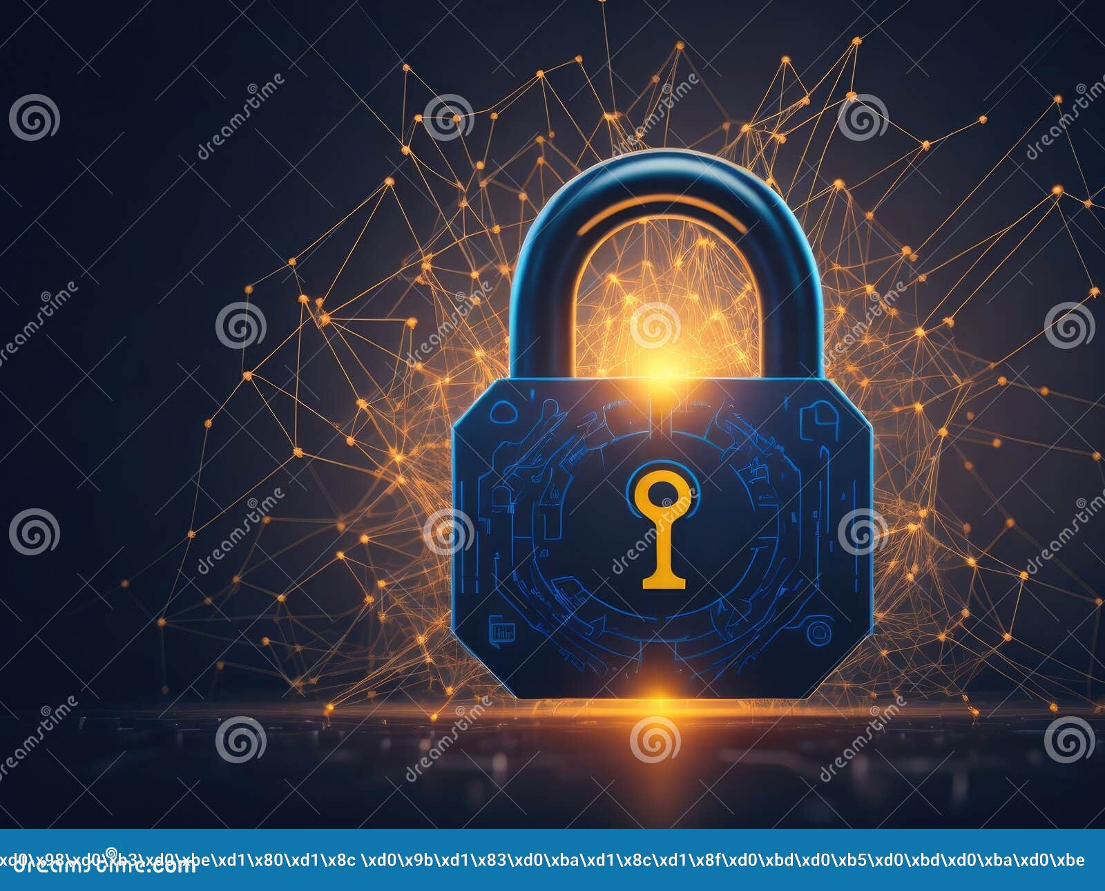 Cyber Security Network Padlock. Ai Generative Stock Illustration ...