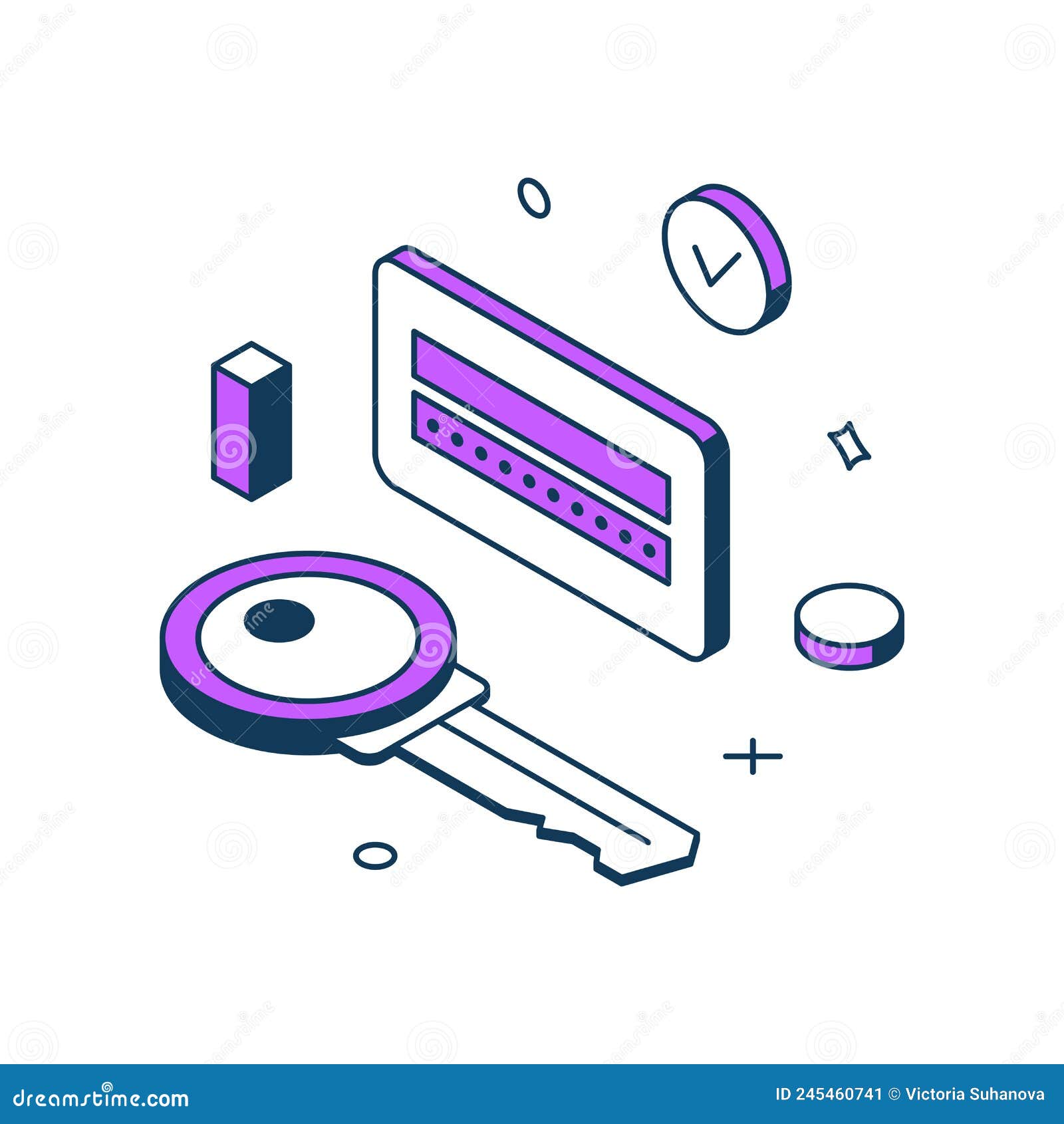 Personal Account Pink Isometric Squared Button Cyberspace Avatar New ...