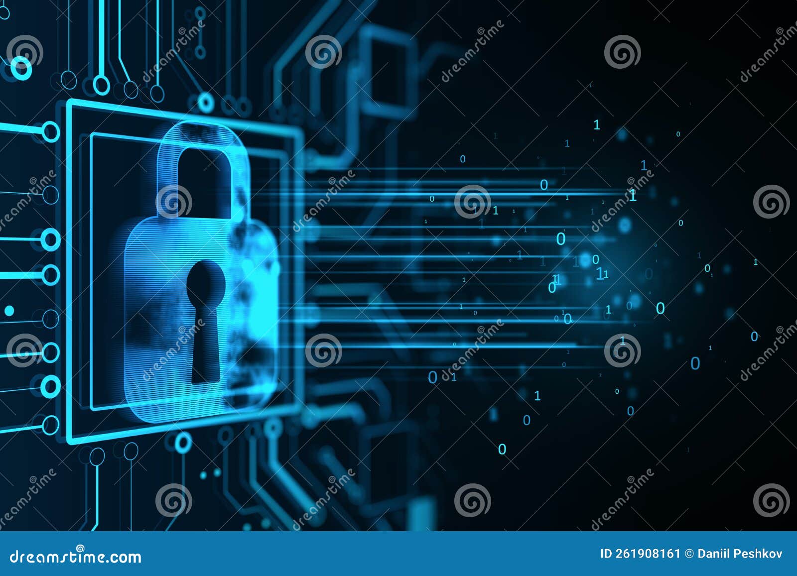 Cyber Security and Personal Data Protection Concept with Digital Blue ...