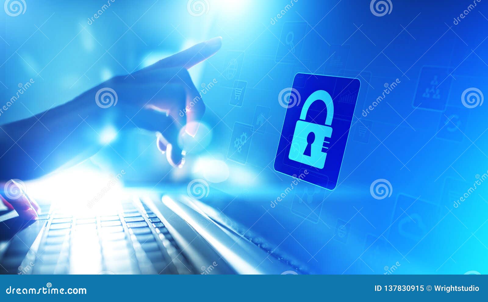 Cyber Security, Personal Data Protection, Information Privacy. Padlock ...