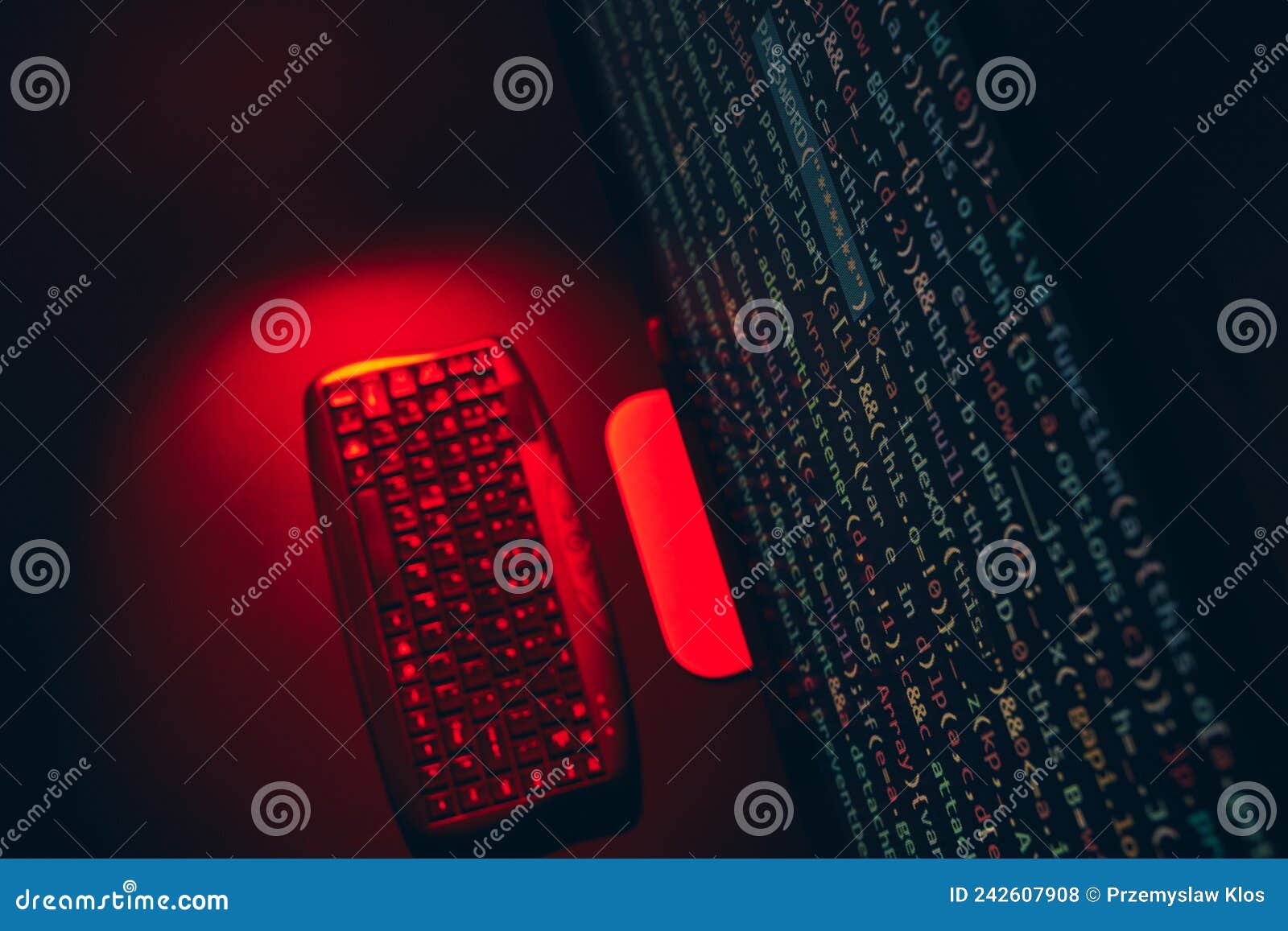 Cyber Security Program Code On Screen Using Computer And Programming To Break Code Cyber
