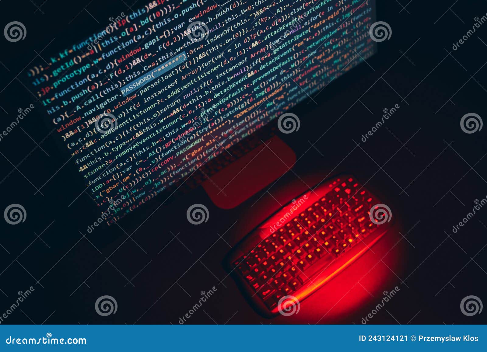 Cyber Security Program Code On Screen Using Computer And Programming To Break Code Cyber