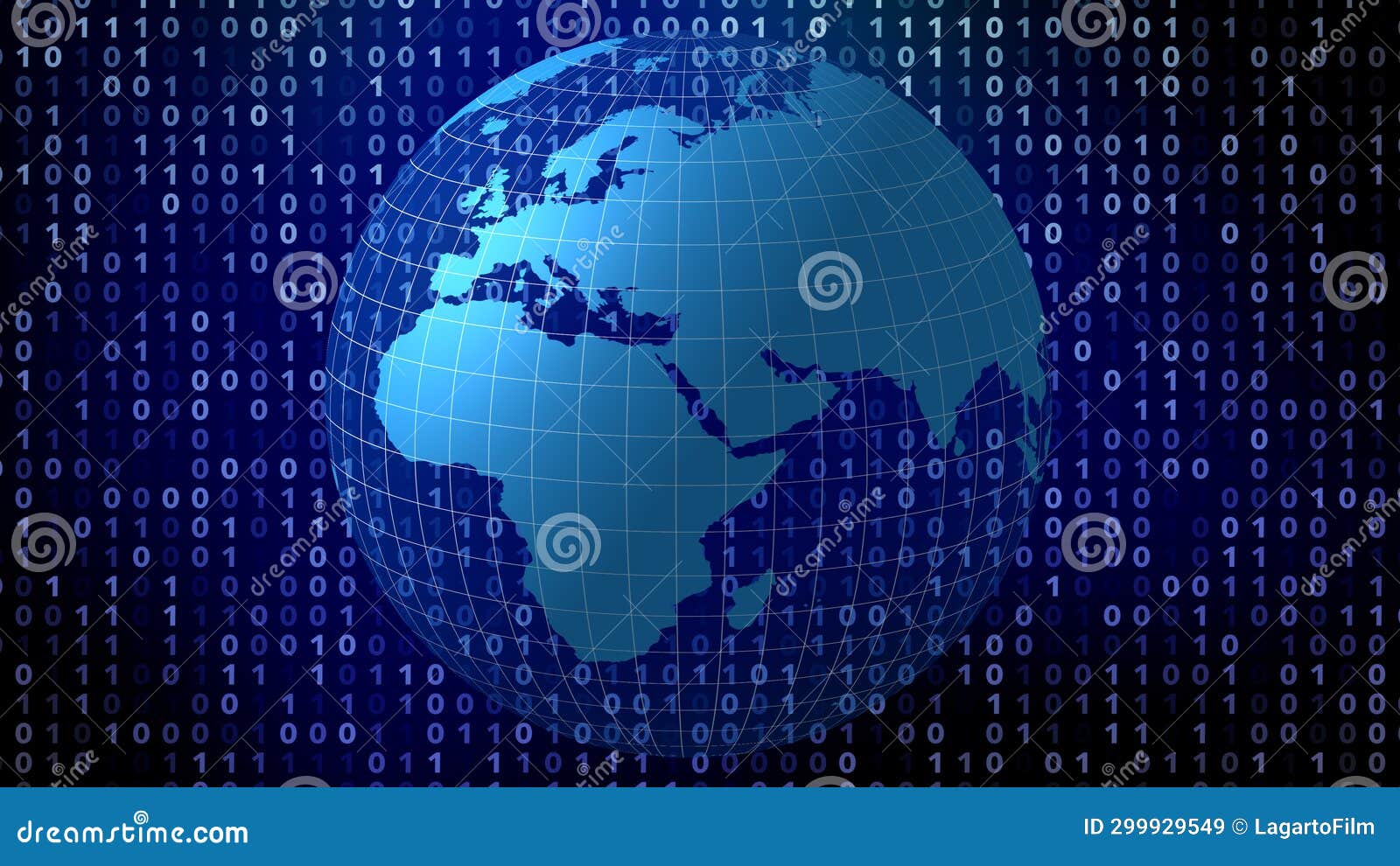 Global Network Binary Globe Intersection Of Cyber Attacks Cyber Crime Algorithms And Global