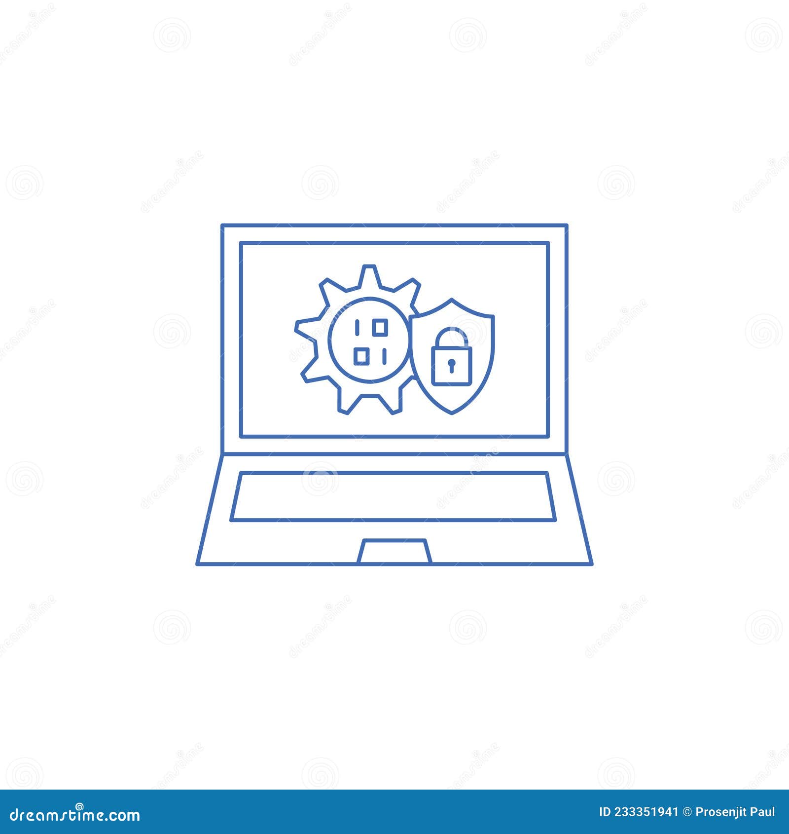 Cyber Security Protection Computer Icon Stock Vector - Illustration of ...