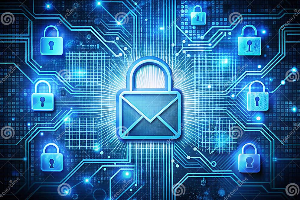 Cyber Security Ransomware Email Phishing Encrypted Technology, Digital Information Protected ...