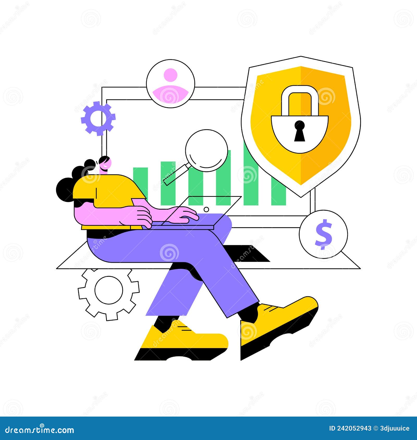 Cyber Security Risk Management Abstract Concept Vector Illustration ...