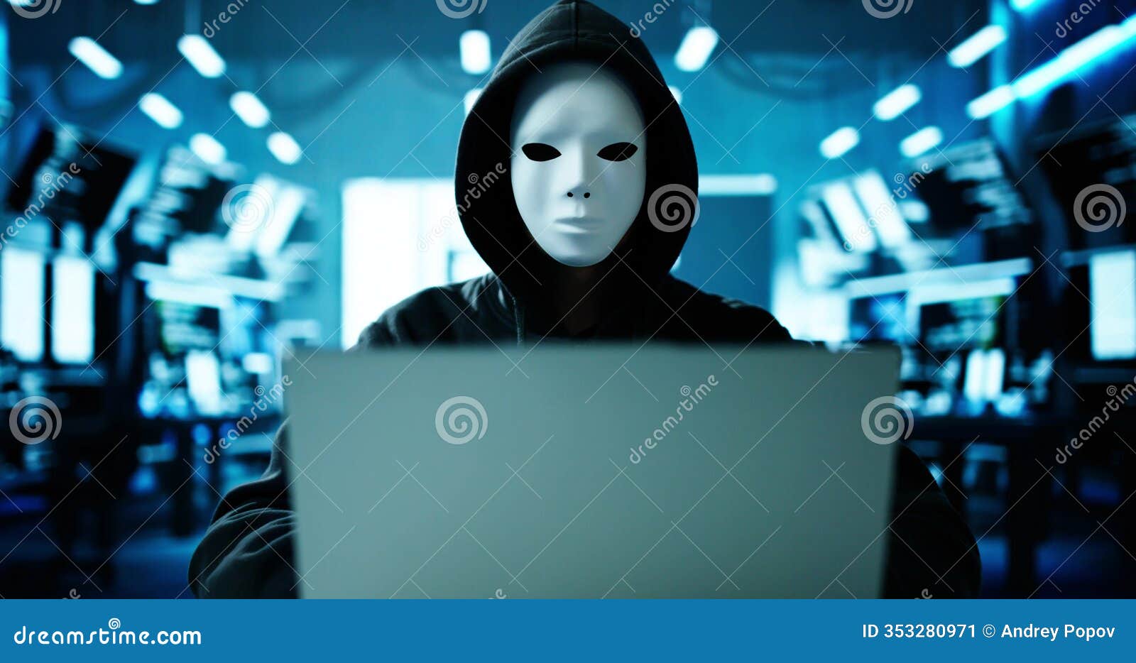 Cyber Security Risk. Thief Man Stock Image - Image of hoodie ...