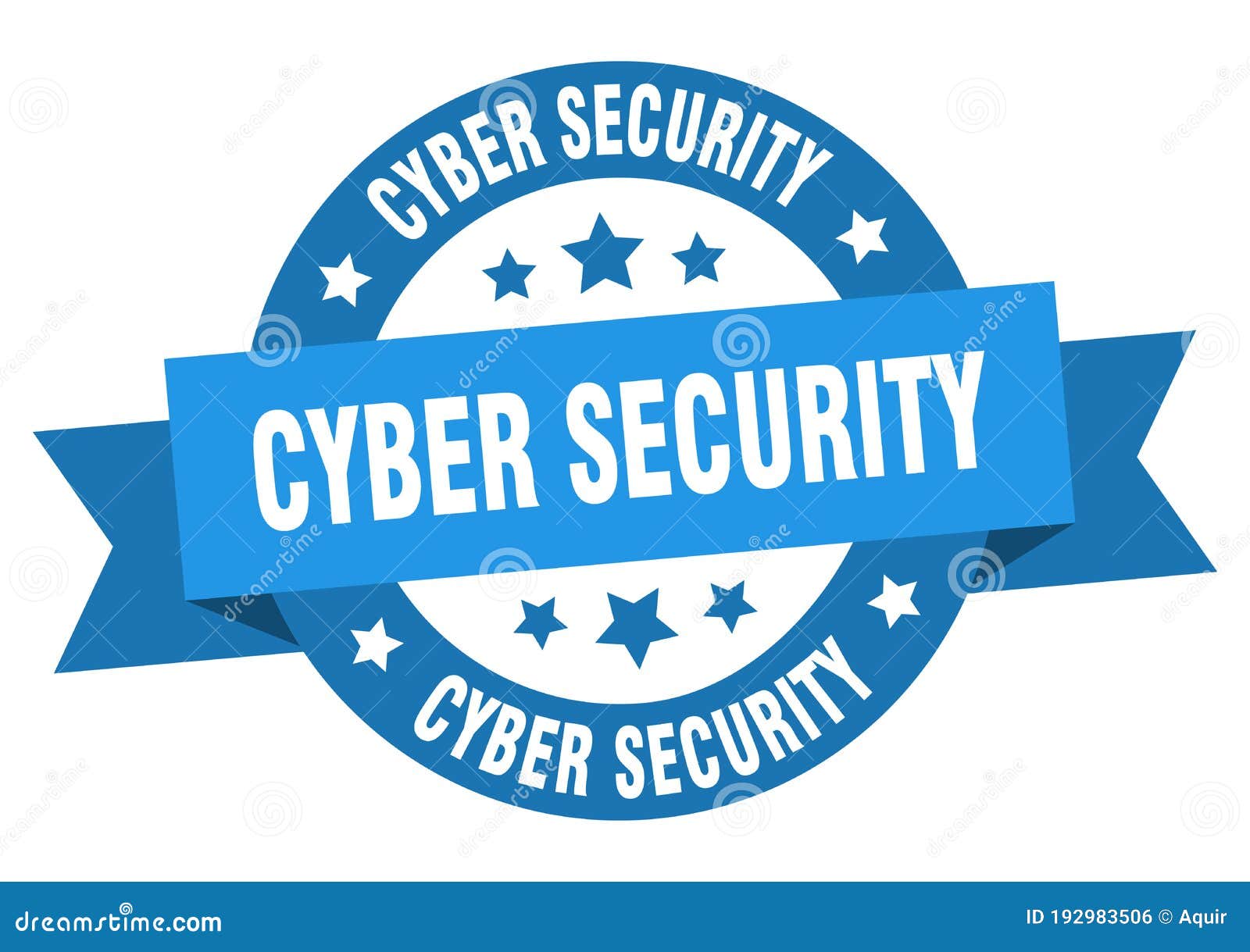 Cyber Security Round Ribbon Isolated Label. Cyber Security Sign Stock ...