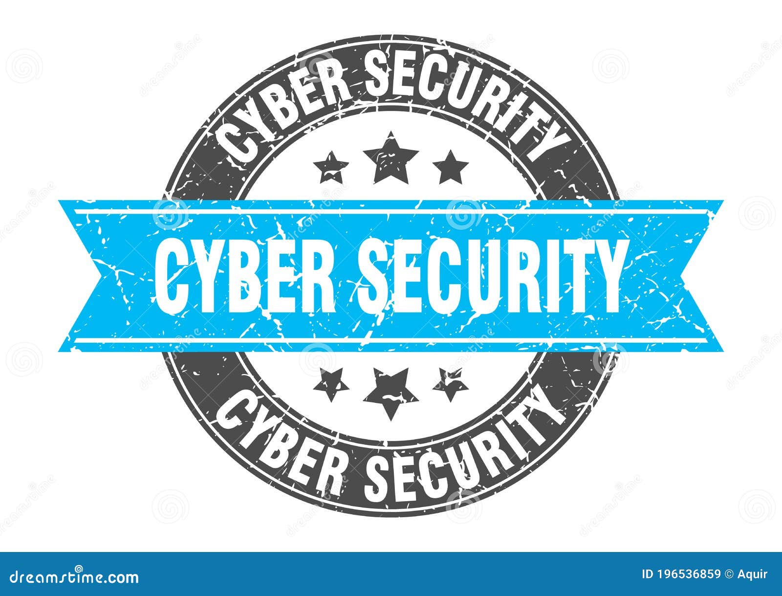 Cyber Security Round Stamp with Ribbon. Label Sign Stock Vector ...