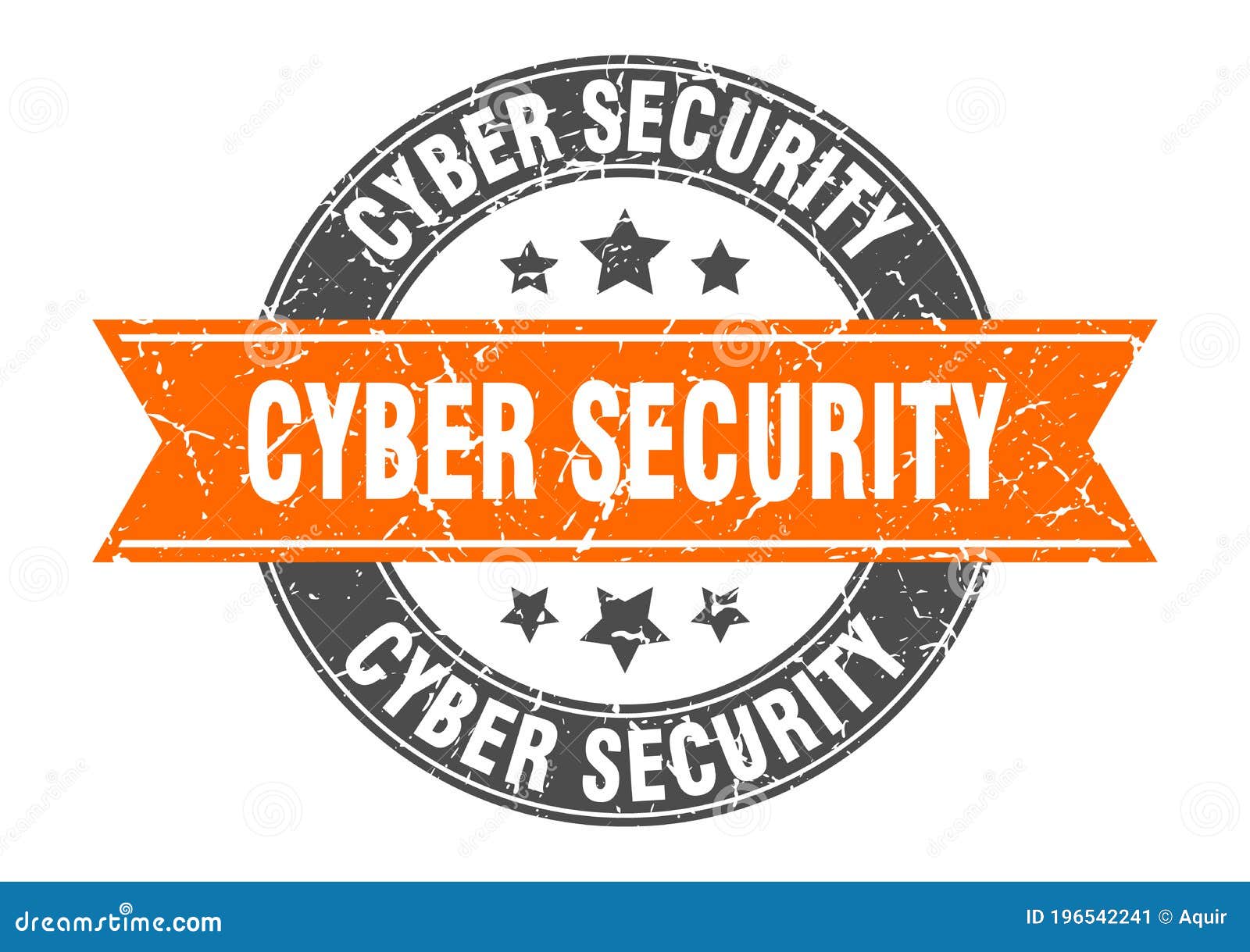 Cyber Security Round Stamp with Ribbon. Label Sign Stock Vector ...