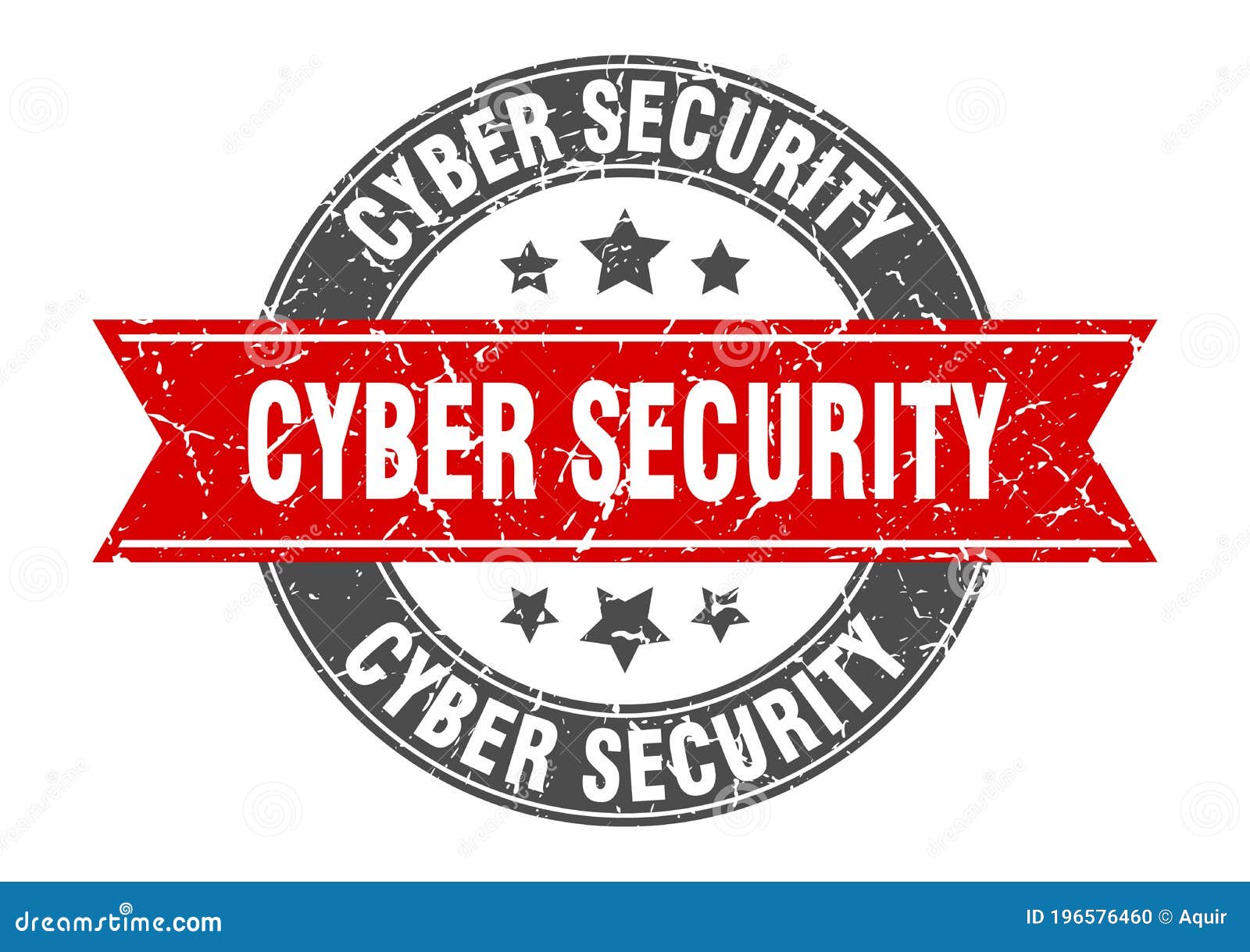 Cyber Security Round Stamp with Ribbon. Label Sign Stock Vector ...