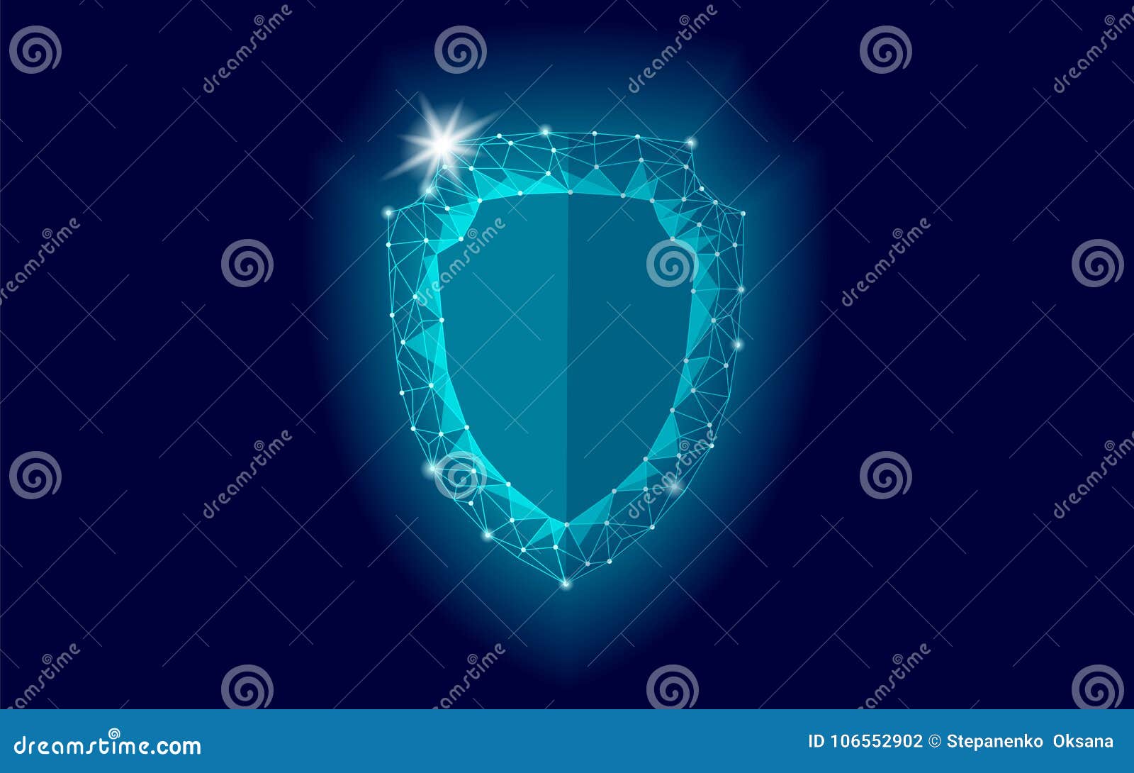 Cyber Security Safety Shield Low Poly. Polygonal Geometric Glowing ...