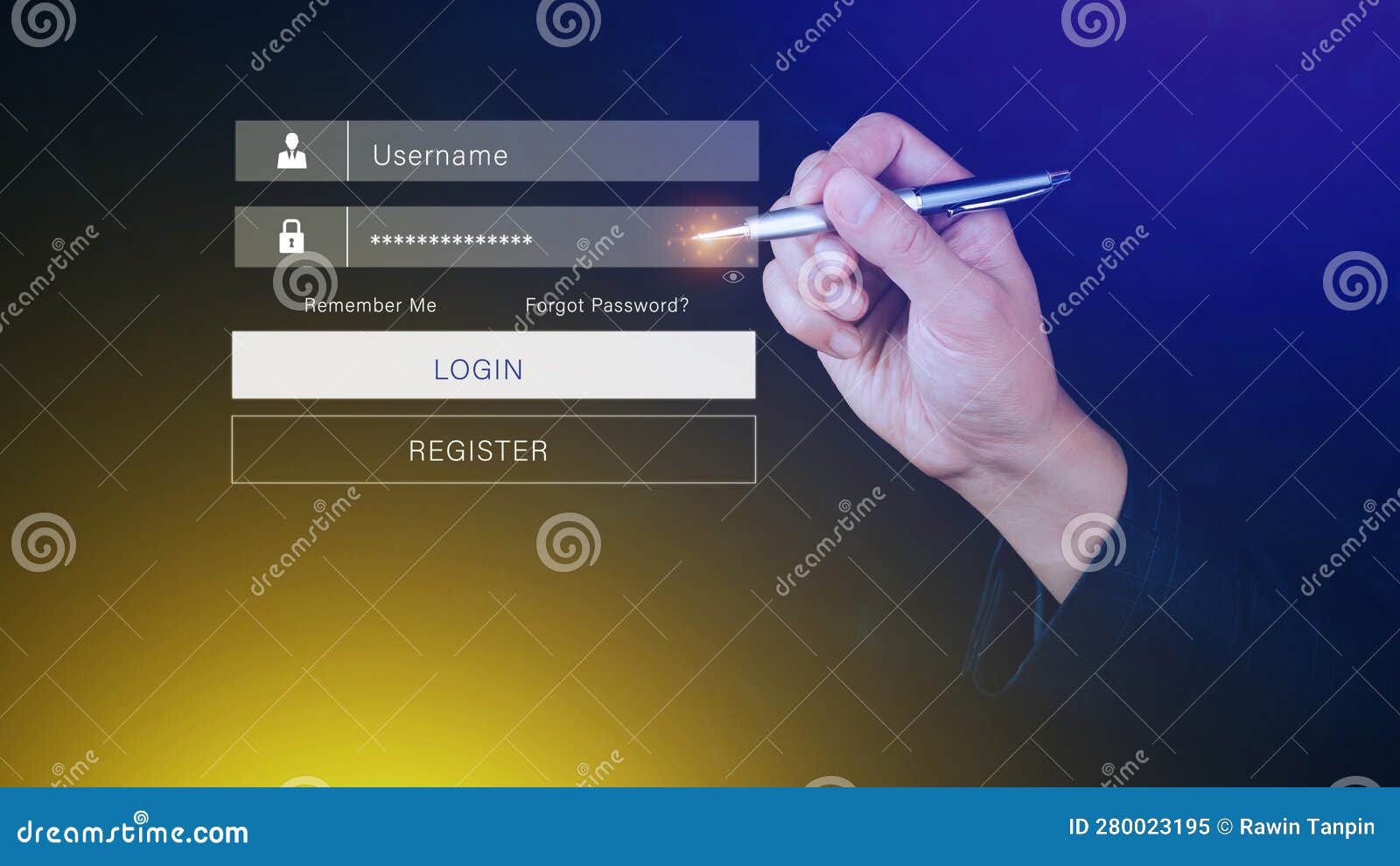 Cyber Security And Security Password Login Online Concept Hands Typing And Entering Username And