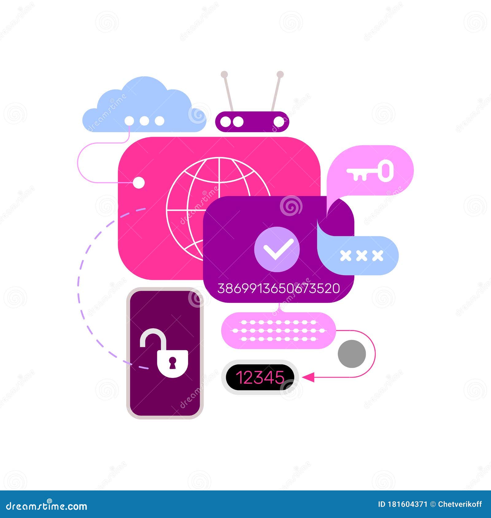 Cyber Security Service Banners Stock Vector - Illustration of ...