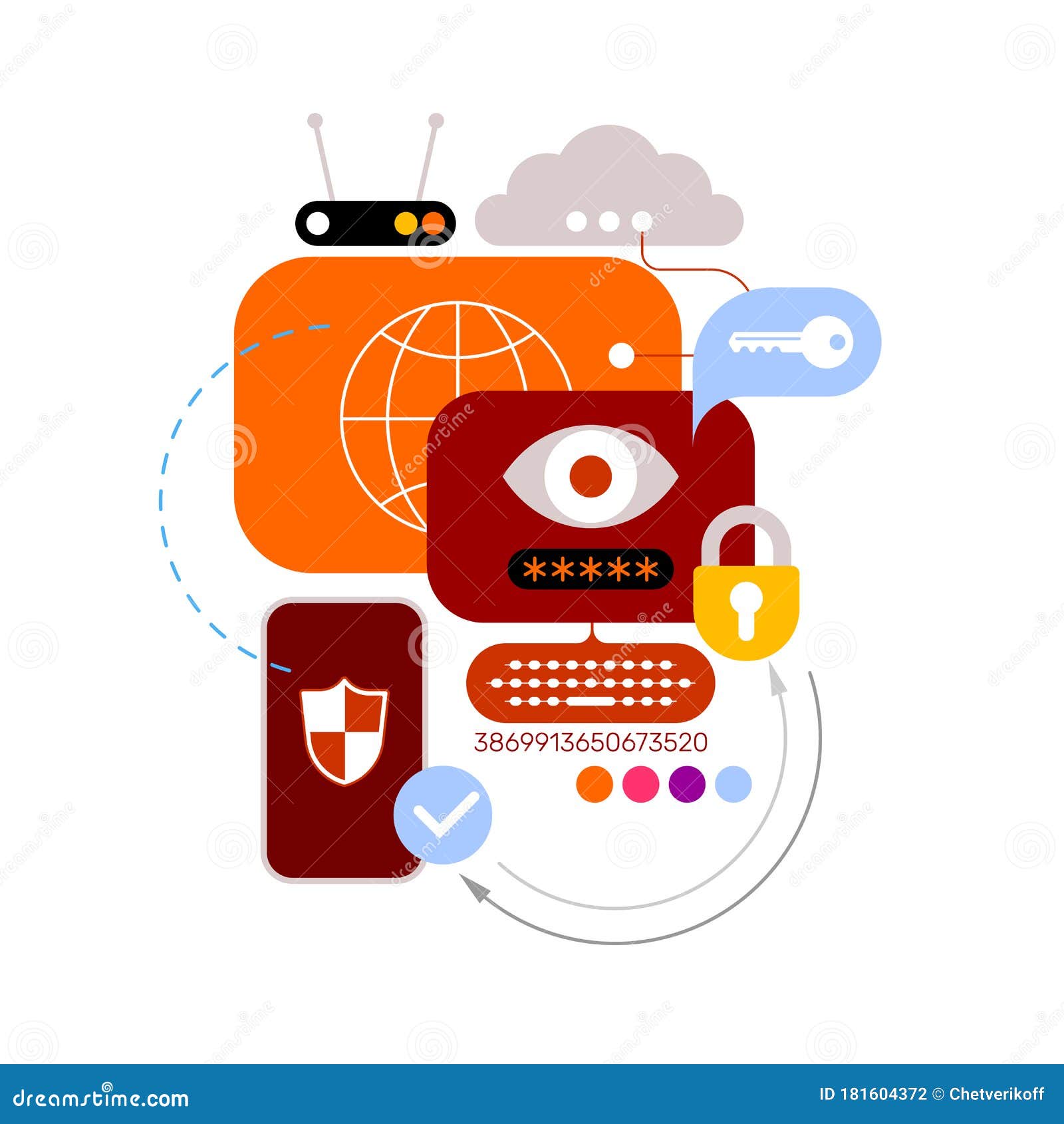 Cyber Security Service Banners Stock Vector - Illustration of concept ...