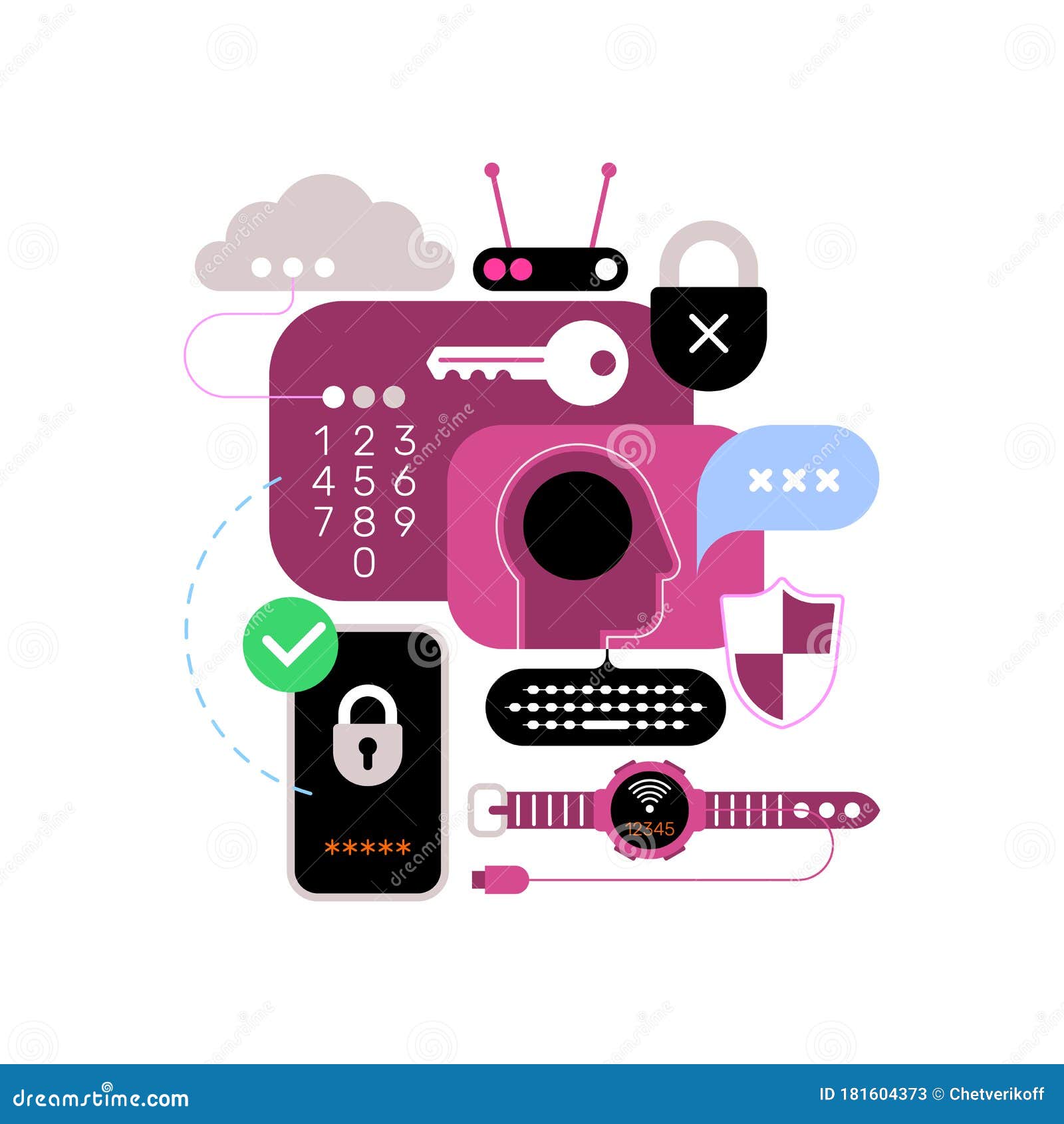 Cyber Security Service Banners Stock Vector - Illustration of cyber ...