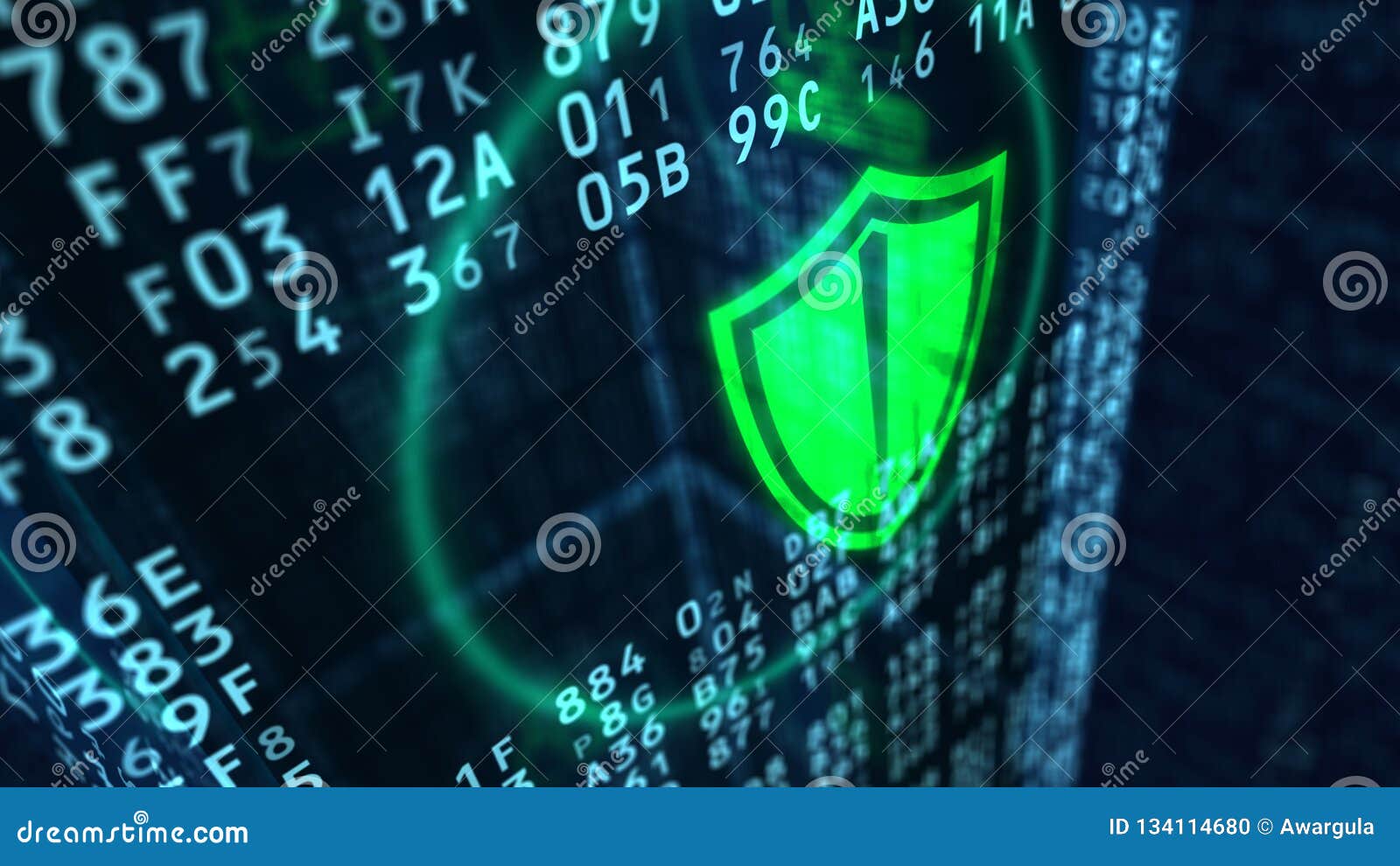 Cyber Security Shield Concept Stock Photo - Image of communication ...