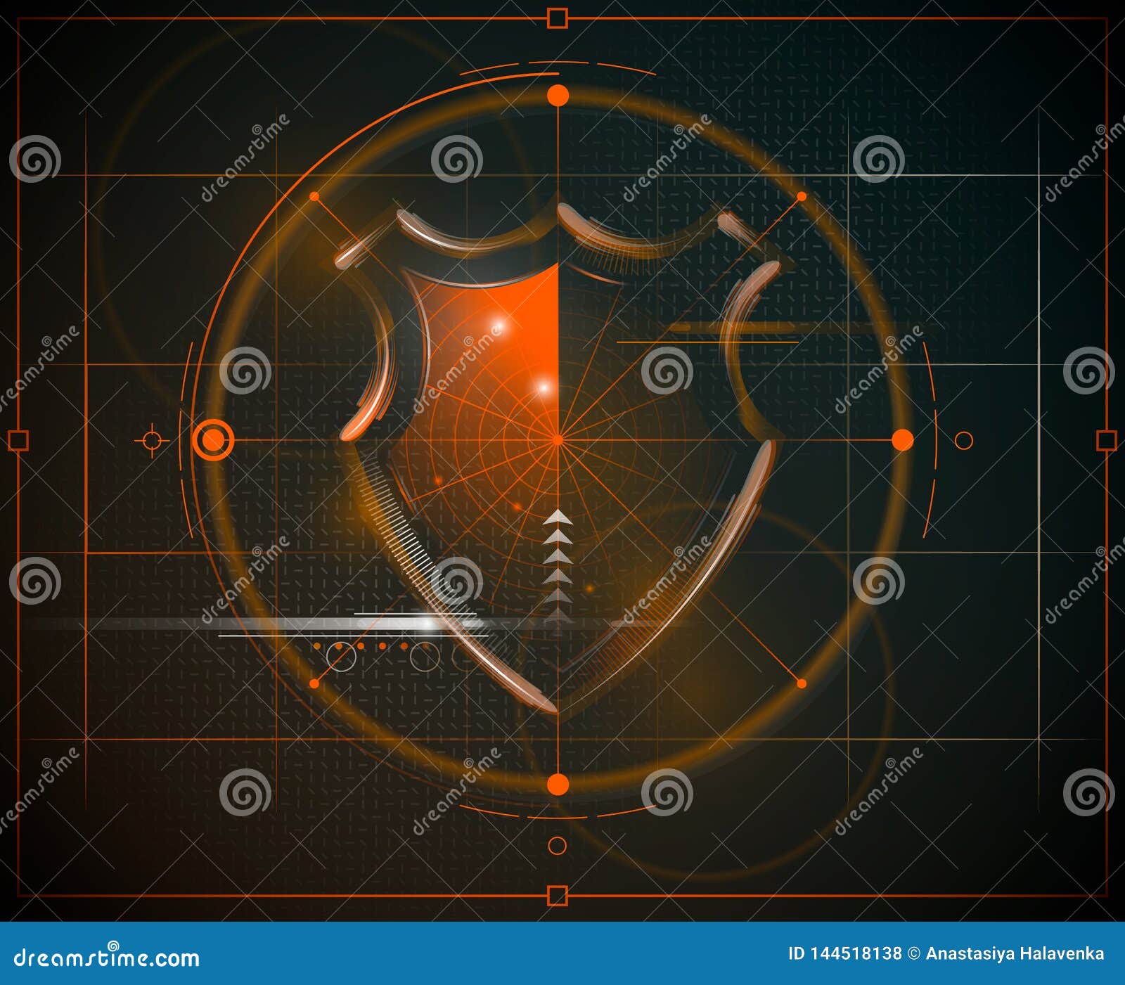 Cyber Security Shield with Digital Data Background. Isolated Background ...
