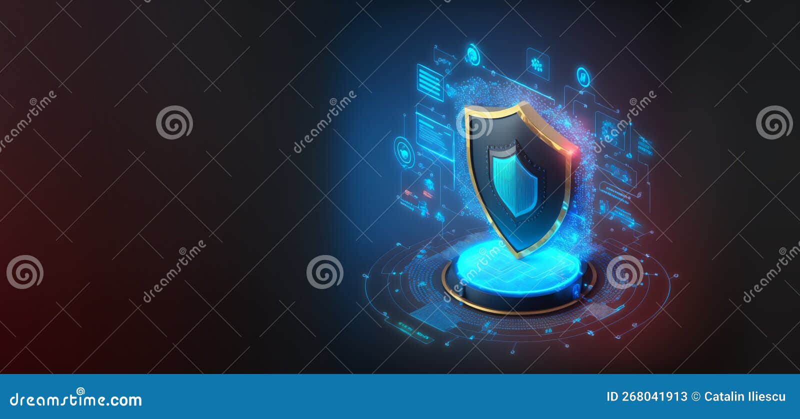 Cyber Security Shield Icon, Data Protection Concept Generative AI Stock ...