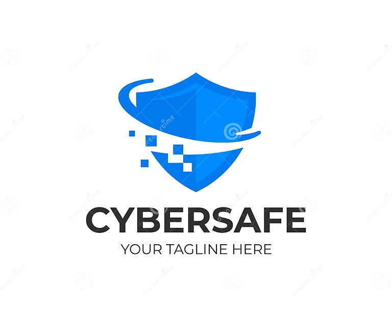 Cyber Security Shield Logo Design. Information and Network Protection ...