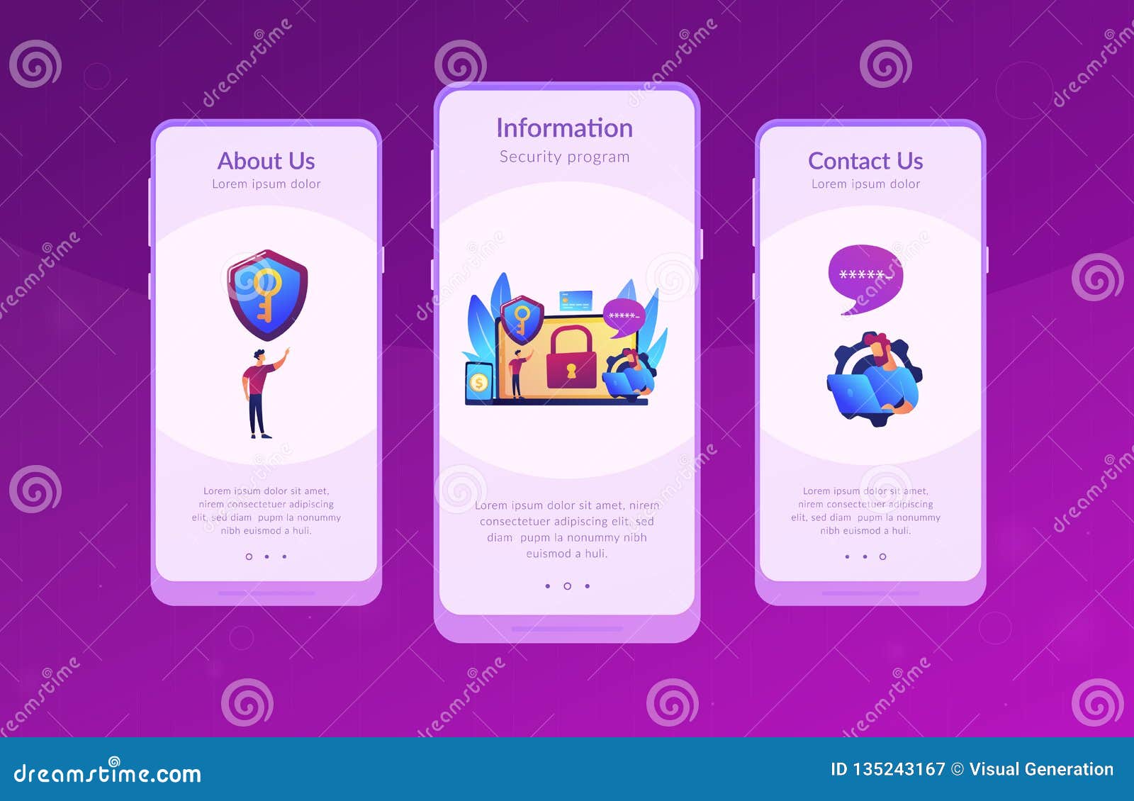Cyber Security Software App Interface Template. Stock Vector ...