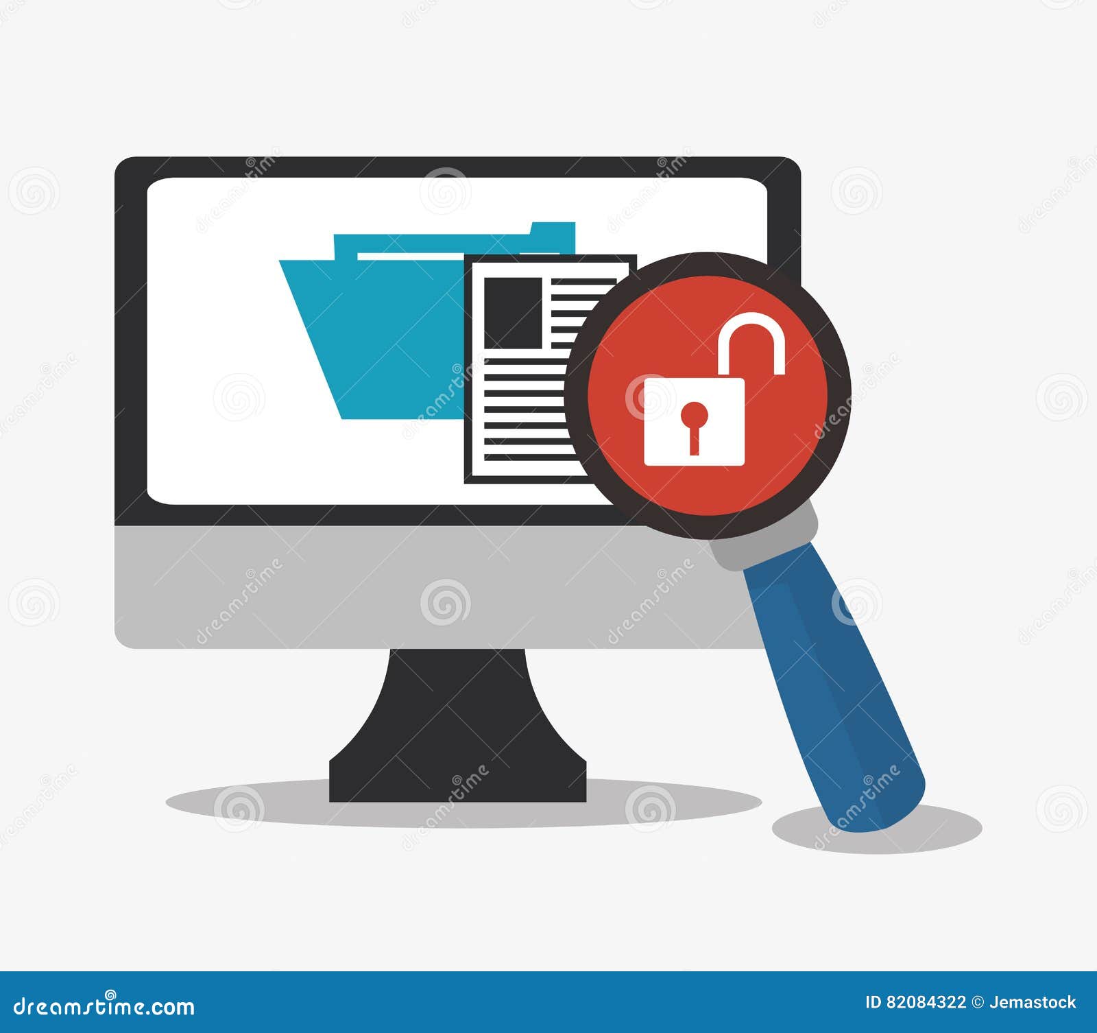 Cyber Security System Computer Design Stock Vector - Illustration of ...