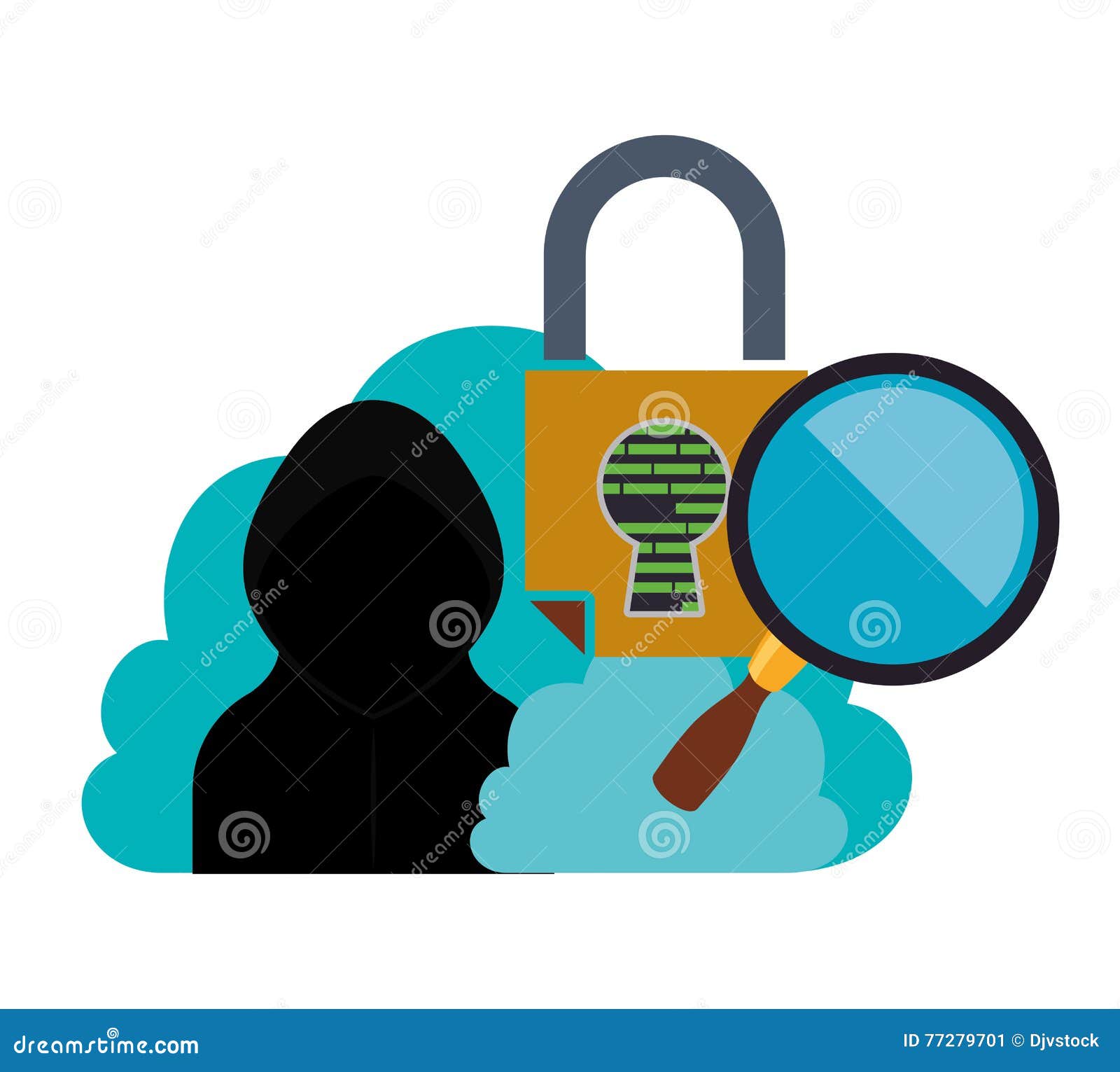 Cyber Security System and Media Design Stock Vector - Illustration of malware, symbol: 77279701
