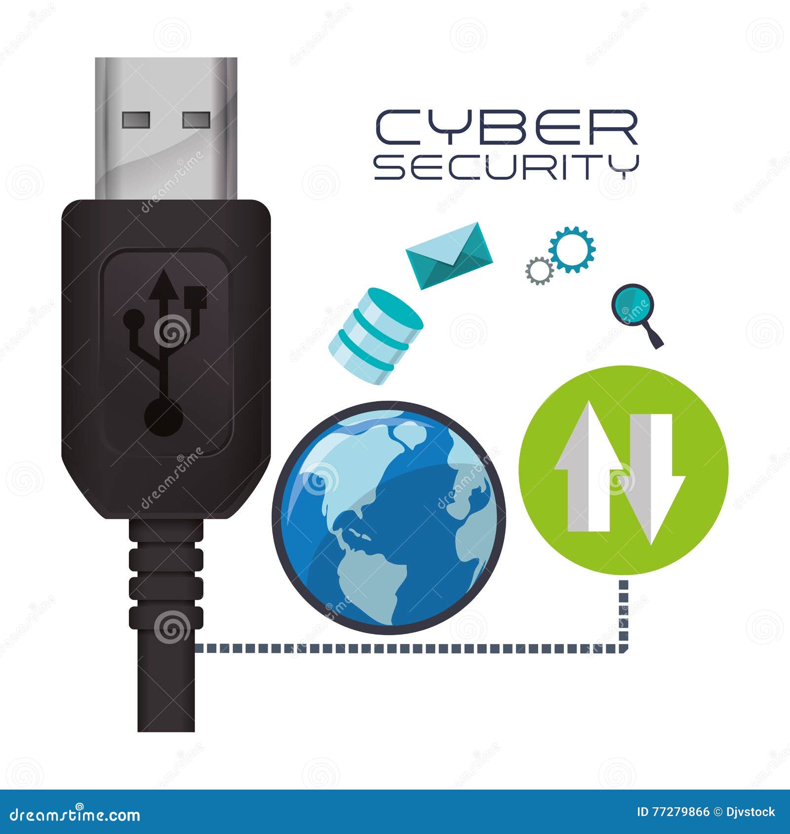 Cyber Security System and Media Design Stock Vector - Illustration of ...