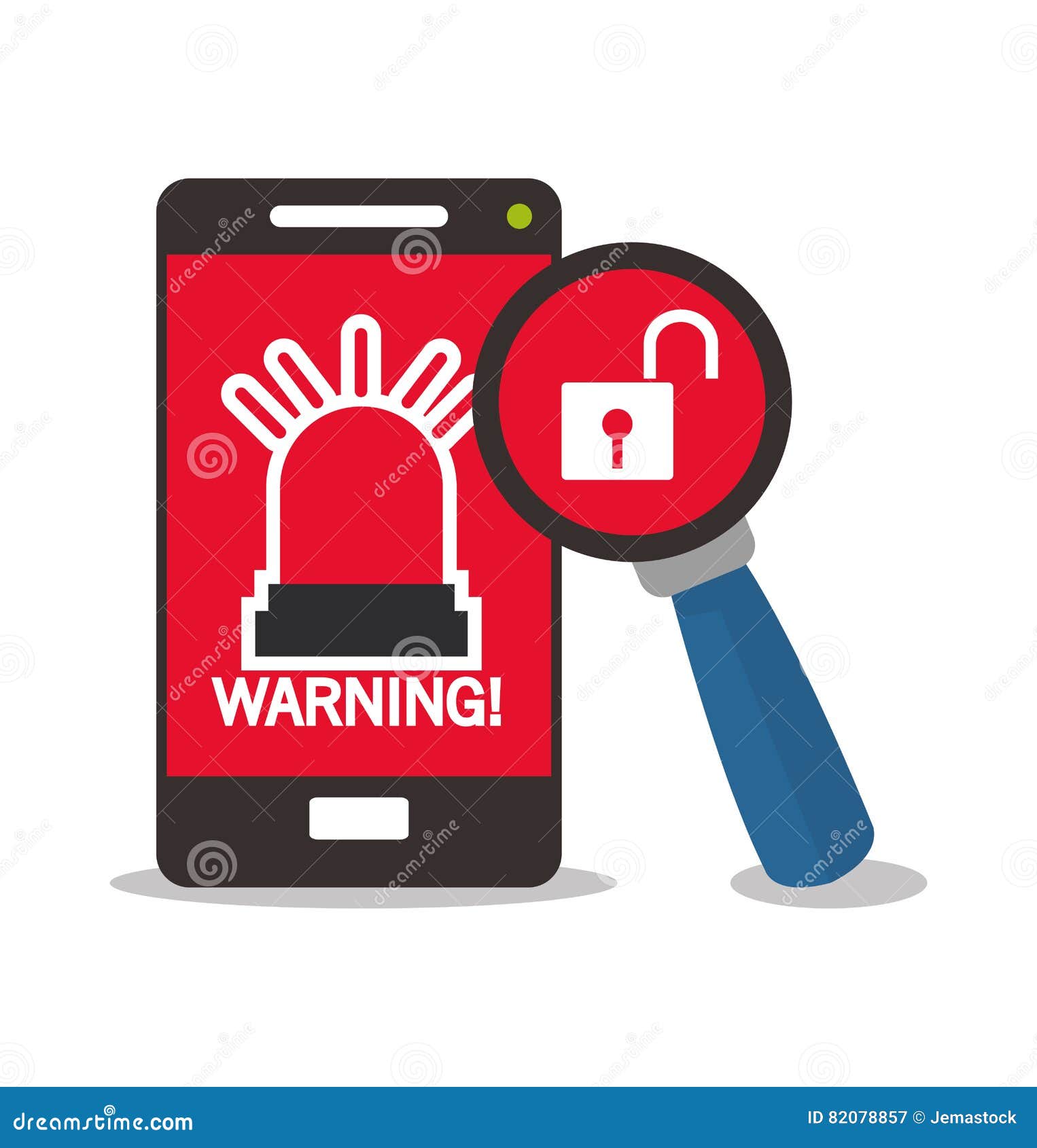 Cyber Security System Smartphone Design Stock Vector - Illustration of ...