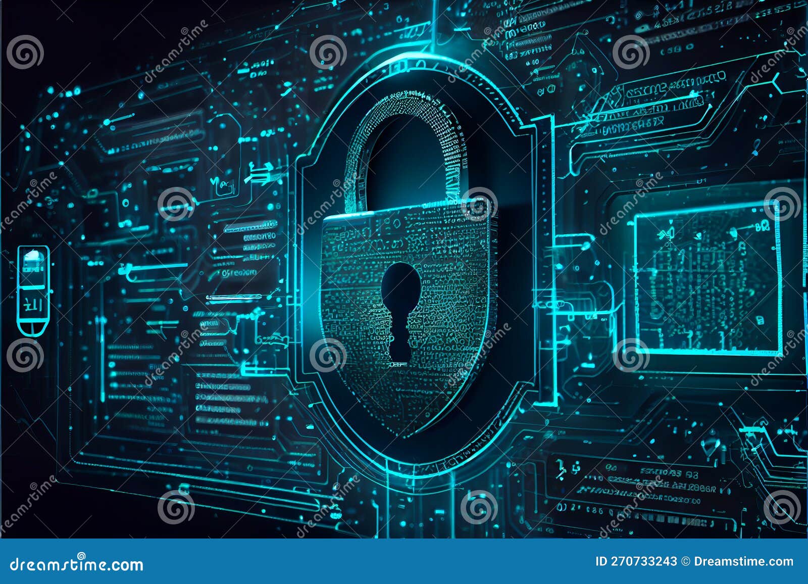 Cyber Security Technology Concept. Generative Ai Stock Image - Image of ...