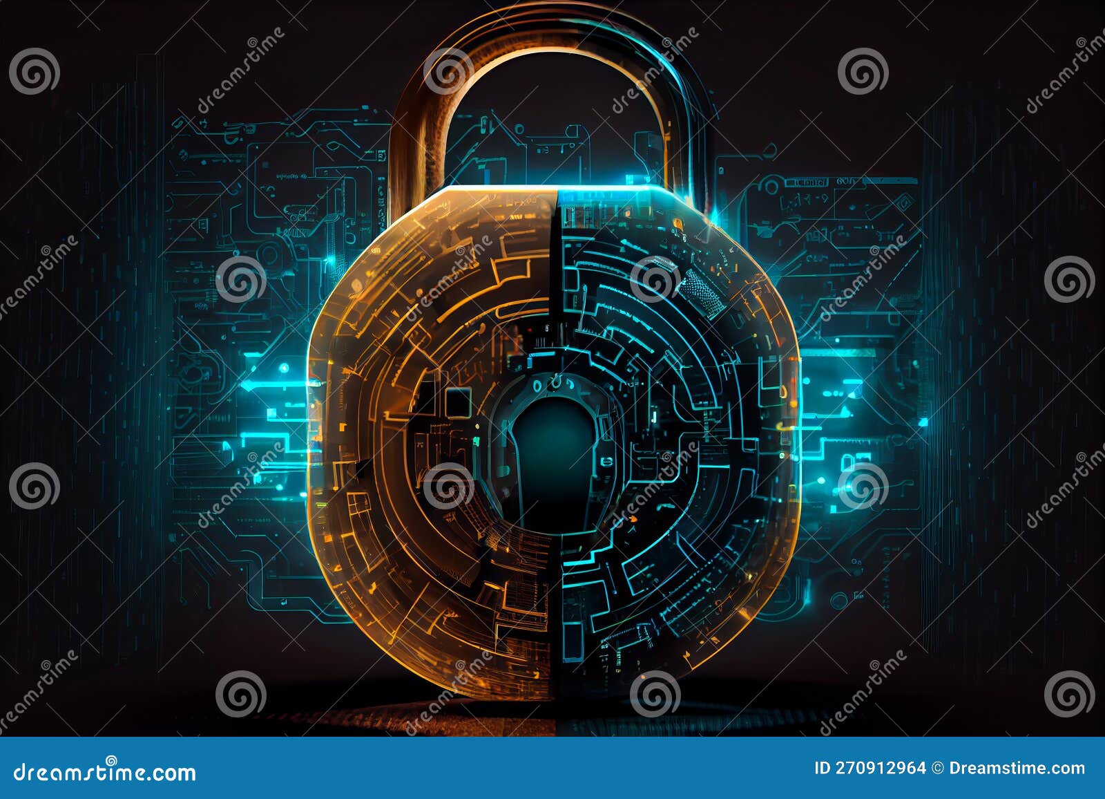 Cyber Security Technology Concept. Generative Ai Stock Photo - Image of ...
