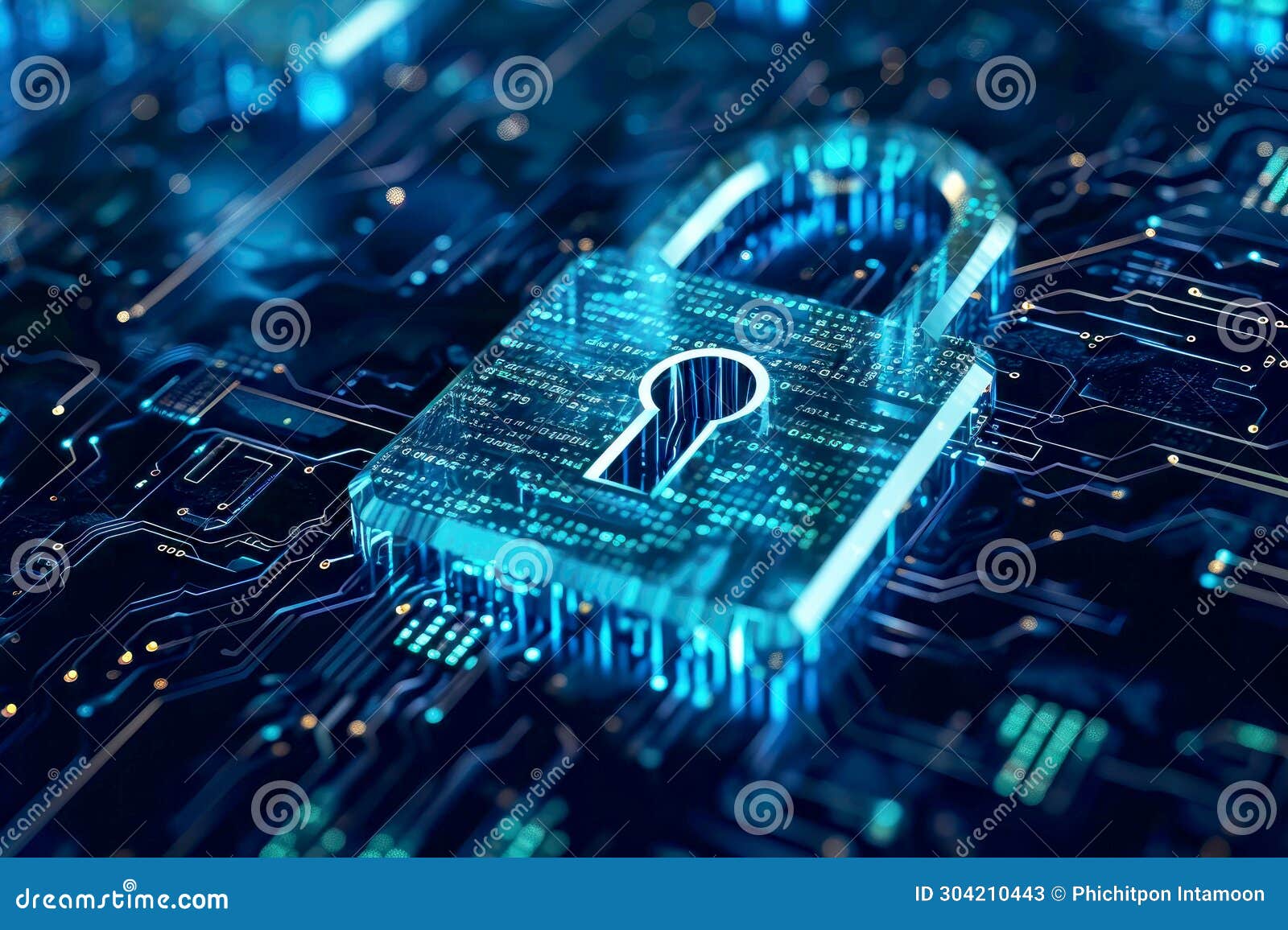 Cyber Security Technology Smart Motherboard Chip .AI Generative Stock ...