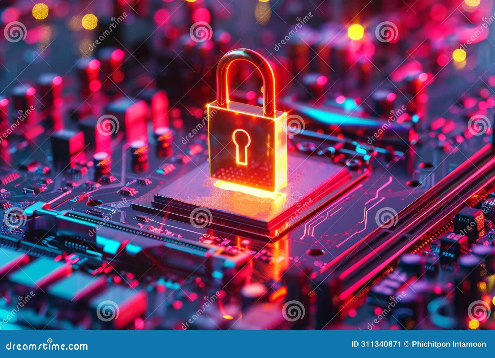 Cyber Security Technology Smart Motherboard Chip and Cloud Service.AI ...