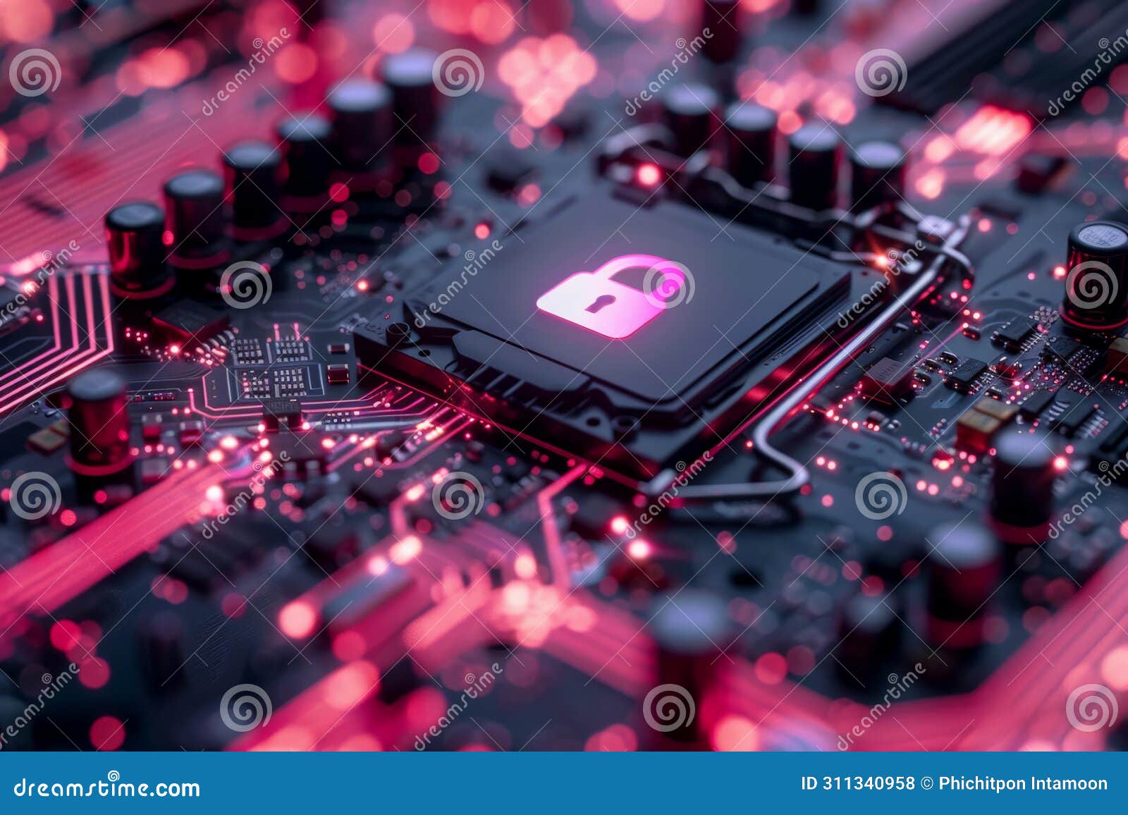 Cyber Security Technology Smart Motherboard Chip and Cloud Service.AI ...