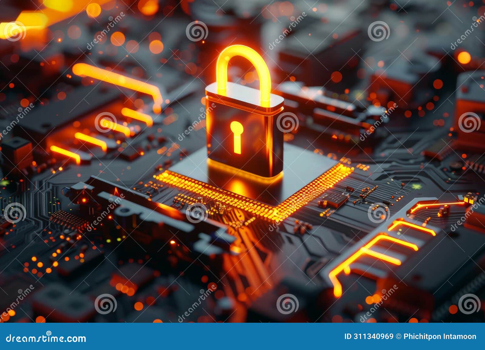 Cyber Security Technology Smart Motherboard Chip and Cloud Service.AI ...