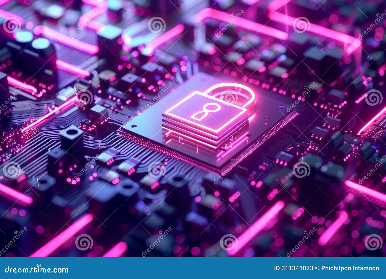 Cyber Security Technology Smart Motherboard Chip and Cloud Service.AI ...