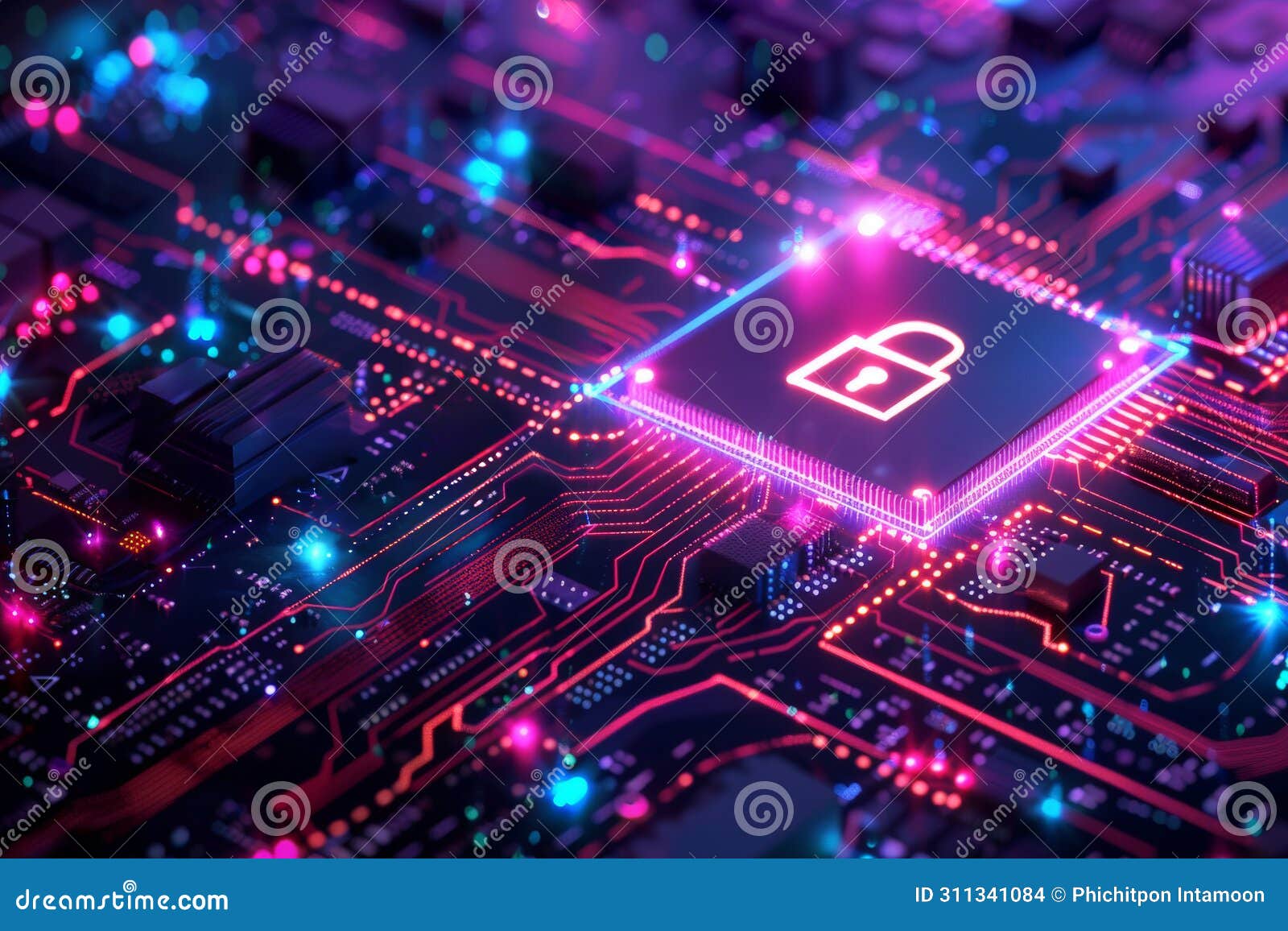 Cyber Security Technology Smart Motherboard Chip and Cloud Service.AI ...