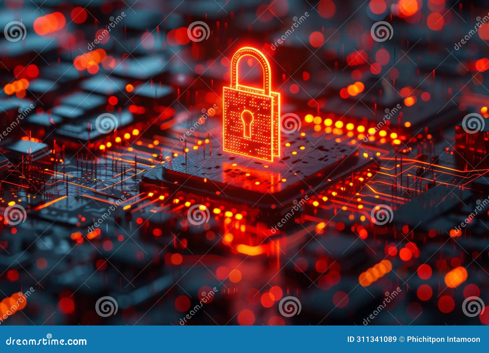 Cyber Security Technology Smart Motherboard Chip and Cloud Service.AI ...