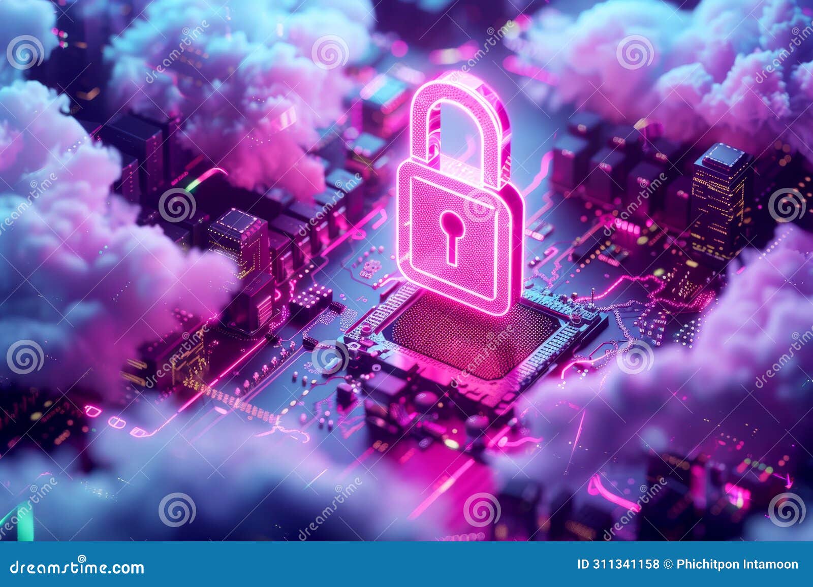 Cyber Security Technology Smart Motherboard Chip and Cloud Service.AI ...