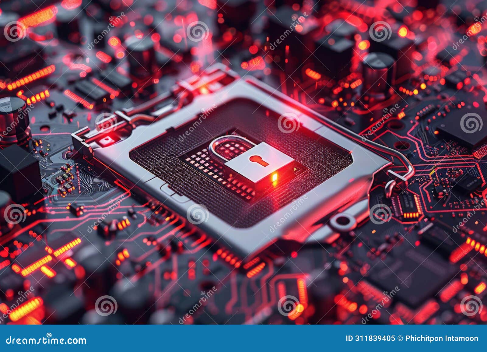 Cyber Security Technology Smart Motherboard Chip and Cloud Service.AI ...