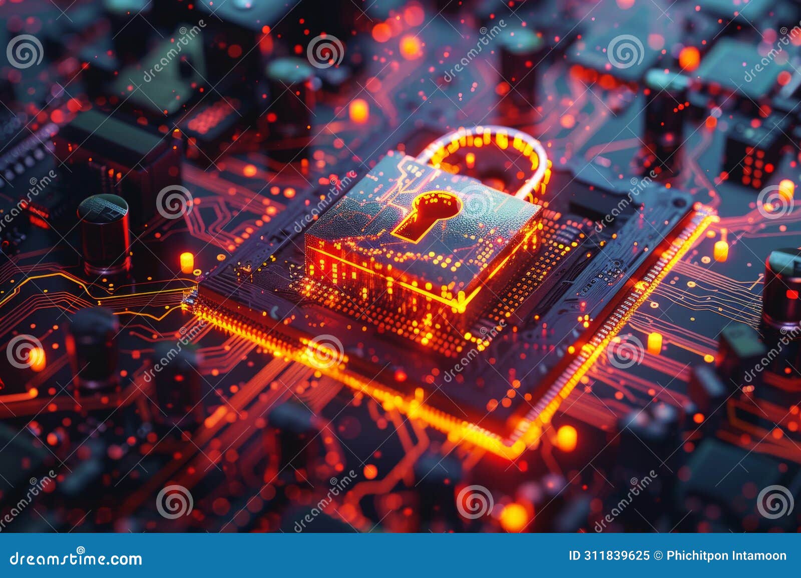 Cyber Security Technology Smart Motherboard Chip and Cloud Service.AI ...